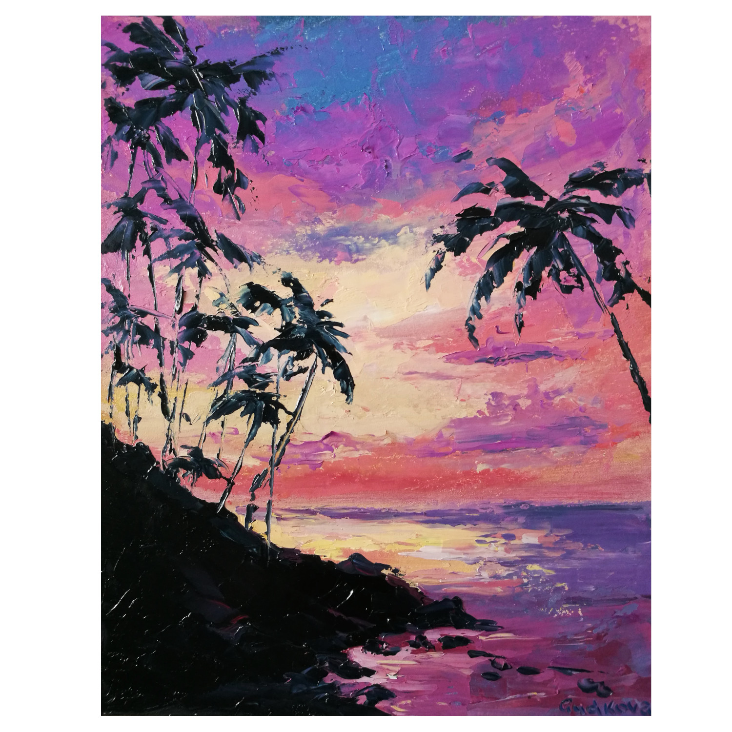 Hawaii Painting Sunset Original Art Seascape Oil Painting Wa - Inspire ...
