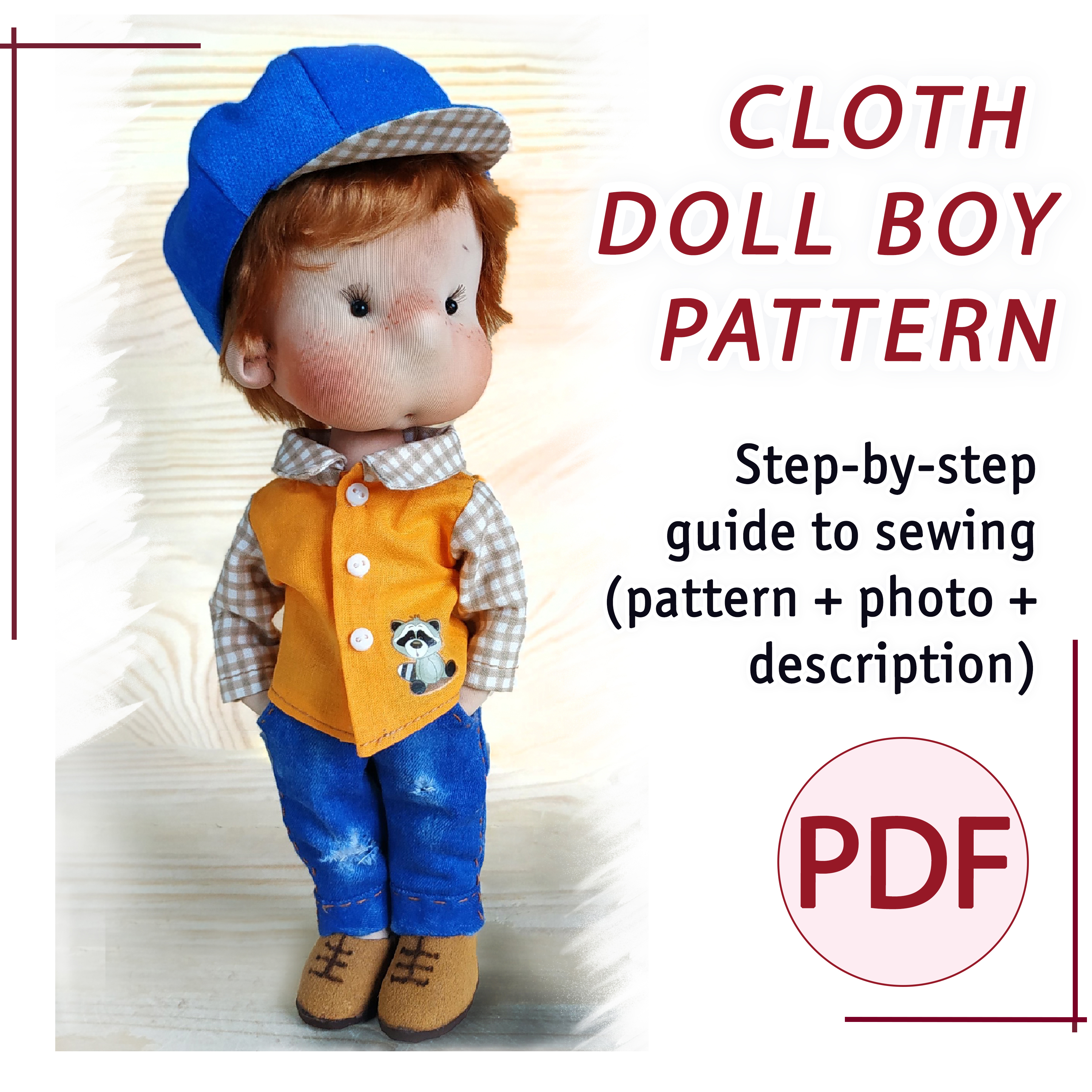Digital Download - PDF Pattern of a boy doll with clothes an | Inspire ...
