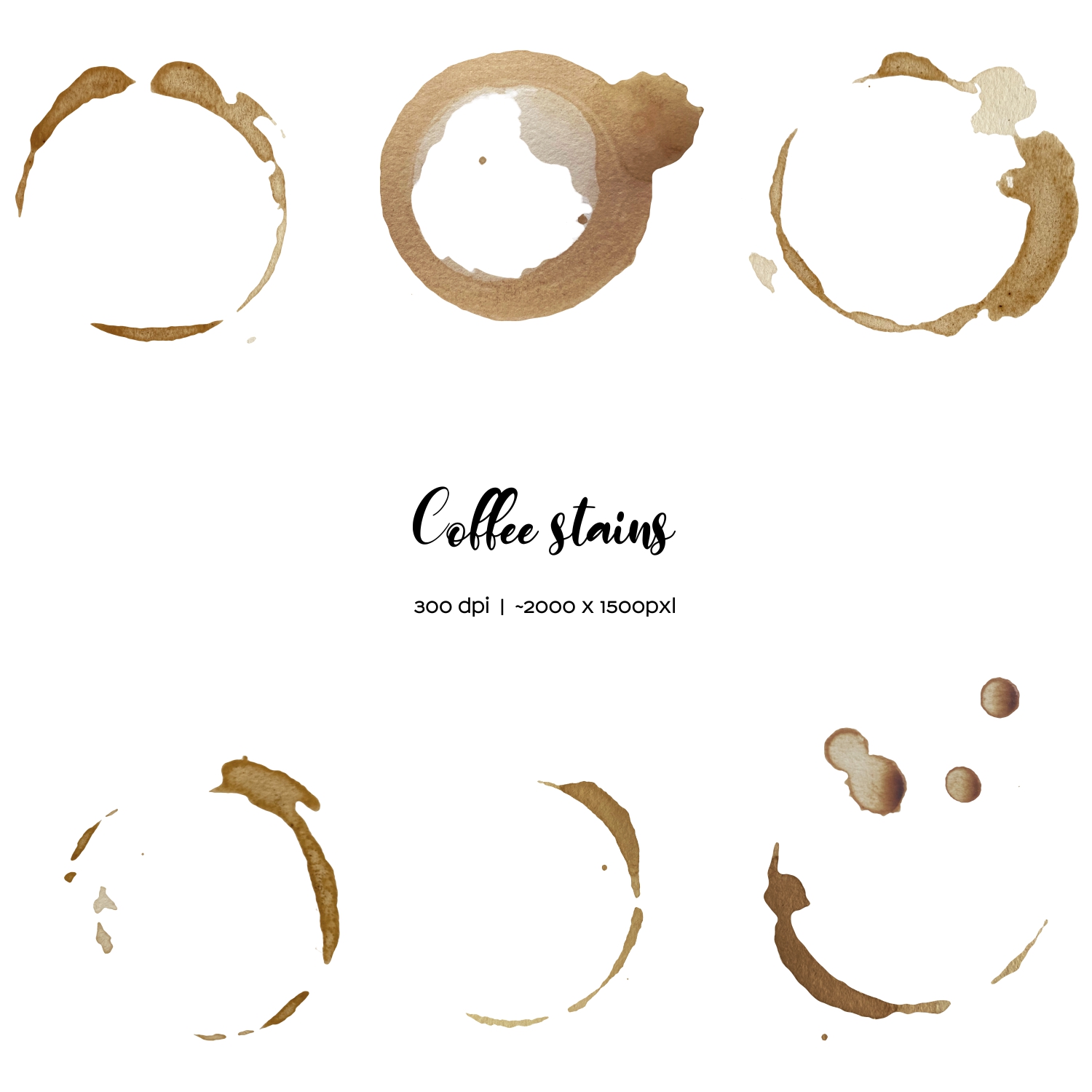 Coffee Stain Clipart. Real coffee rings and drops 11 PNG - Inspire Uplift