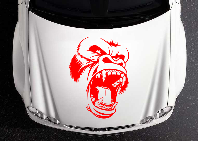 Angry Gorilla Face, A Wild Animal, Gorilla Head, Car Sticker - Inspire ...