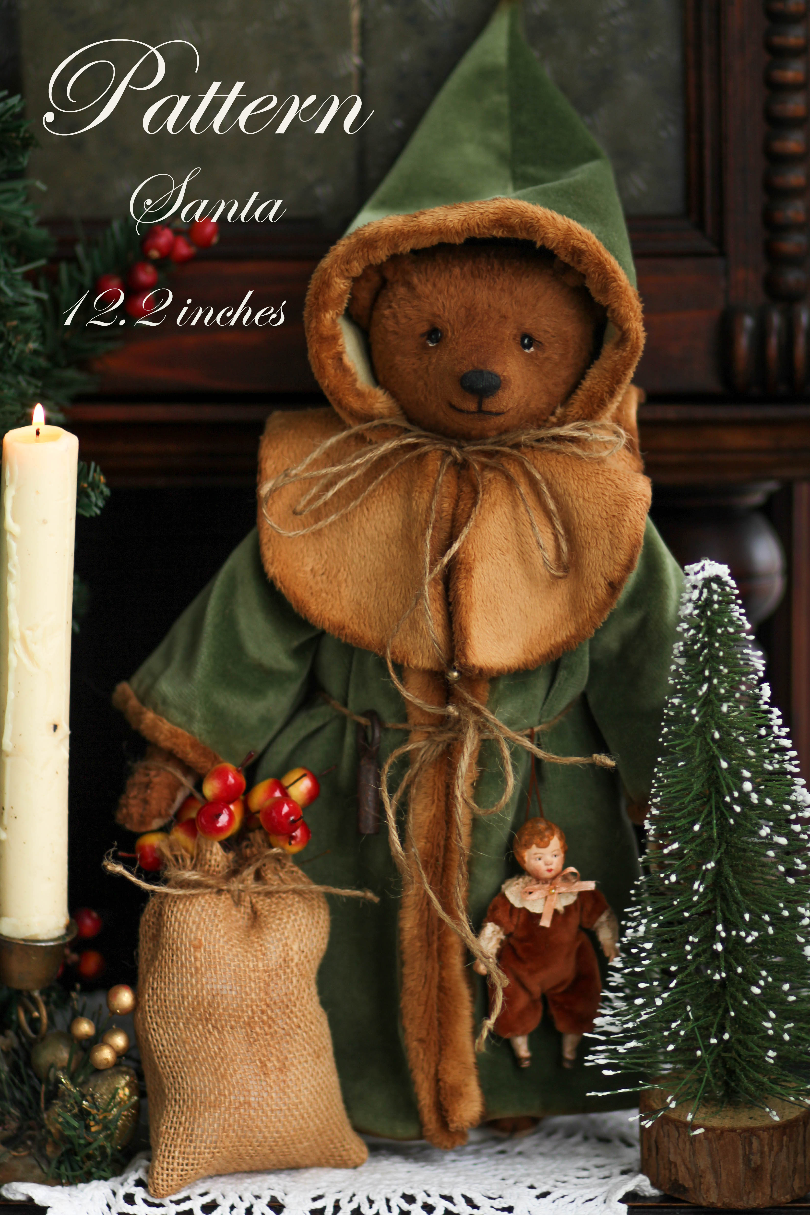PATTERN OF SANTA CLAUS BEAR PDF Handmade Artist Collectible - Inspire ...