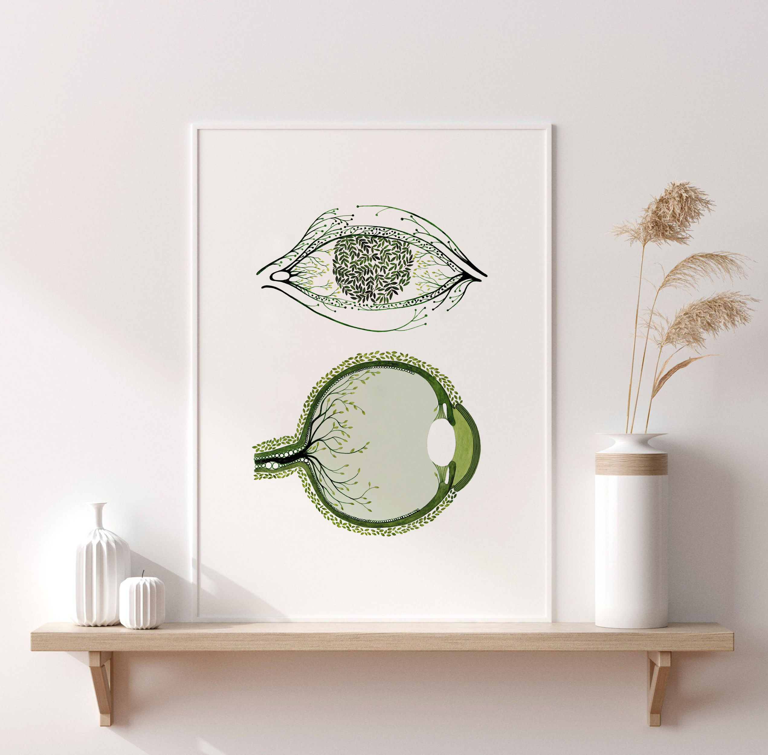 Watercolor print SEE, green illustration human eye DIGITAL P | Inspire ...