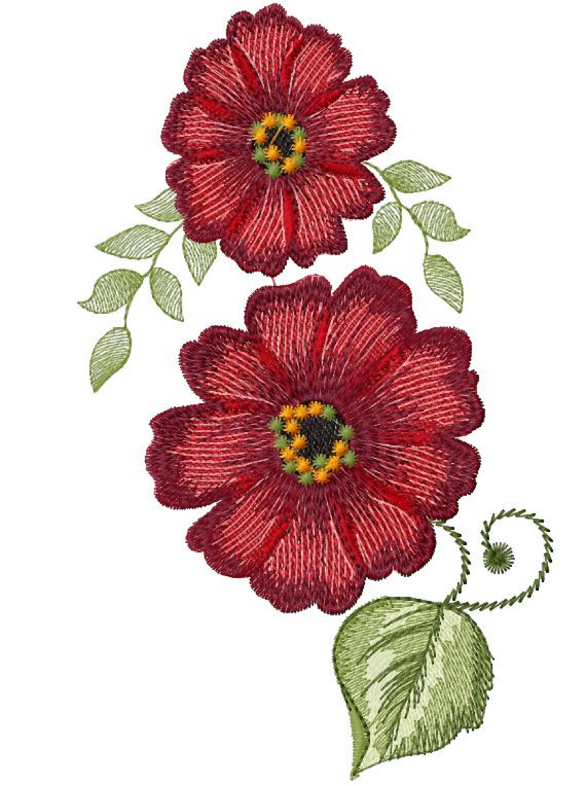 August red flowers 4 Designs Machine Embroidery Design - Inspire Uplift