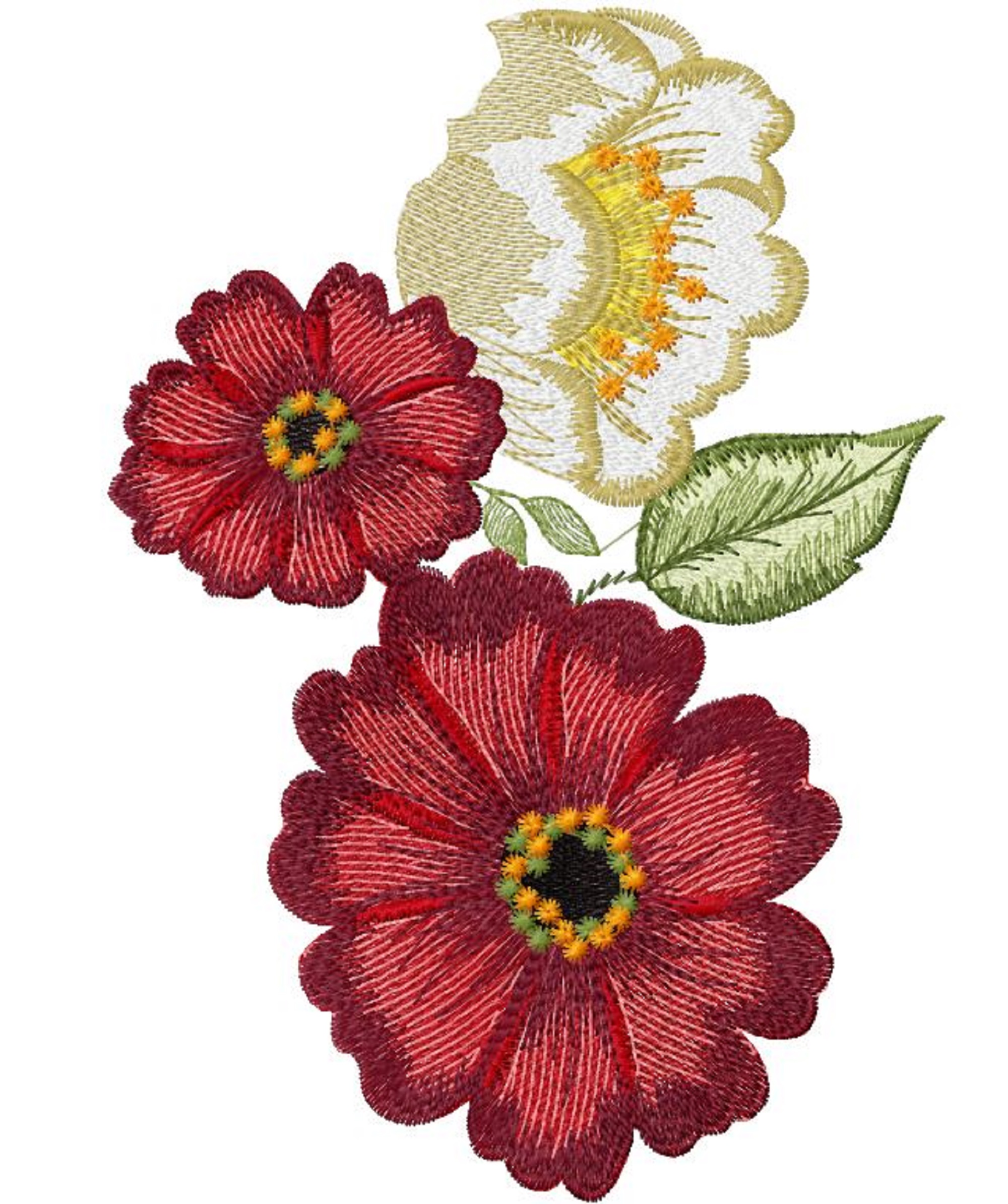 August red flowers 4 Designs Machine Embroidery Design - Inspire Uplift
