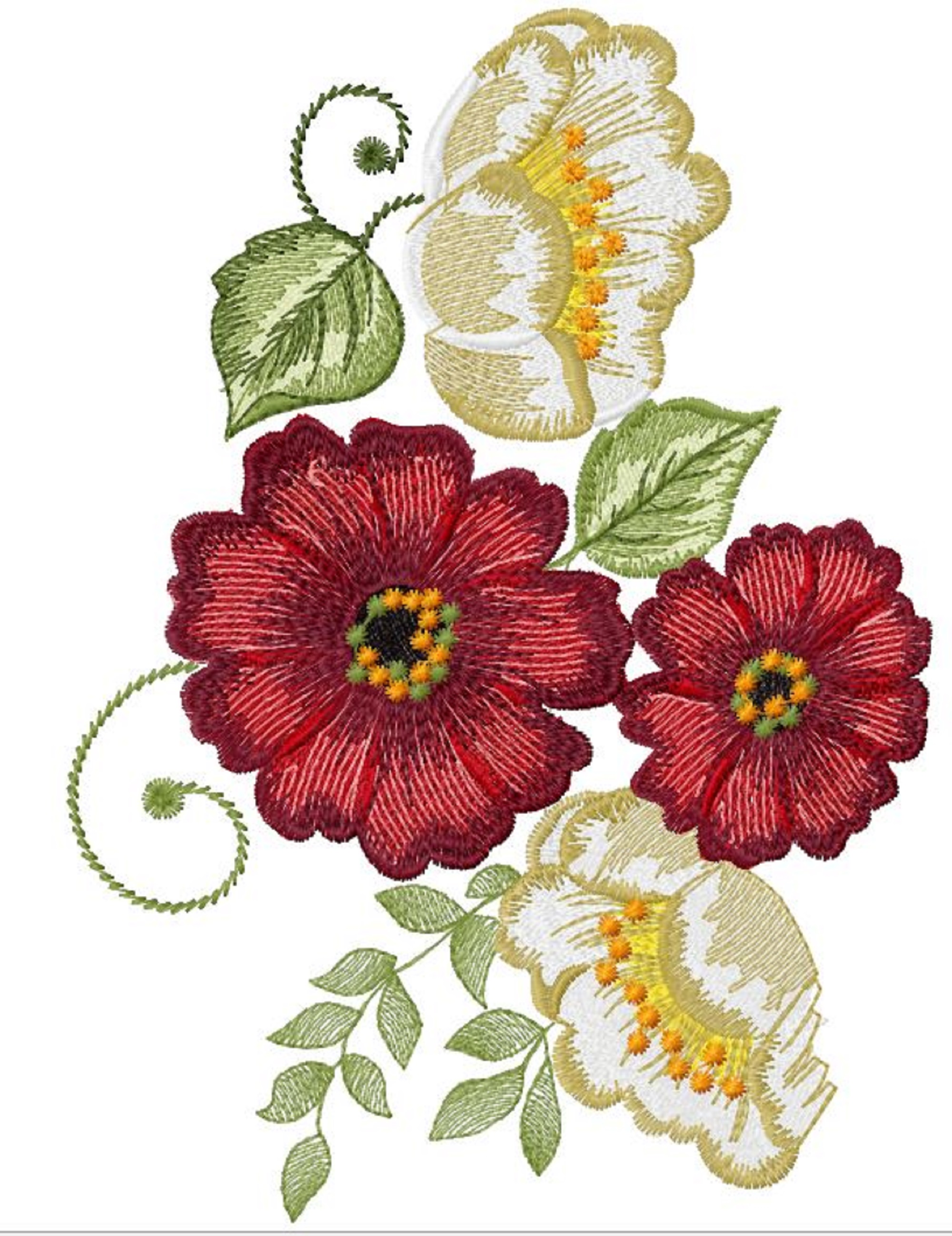 August red flowers 4 Designs Machine Embroidery Design - Inspire Uplift