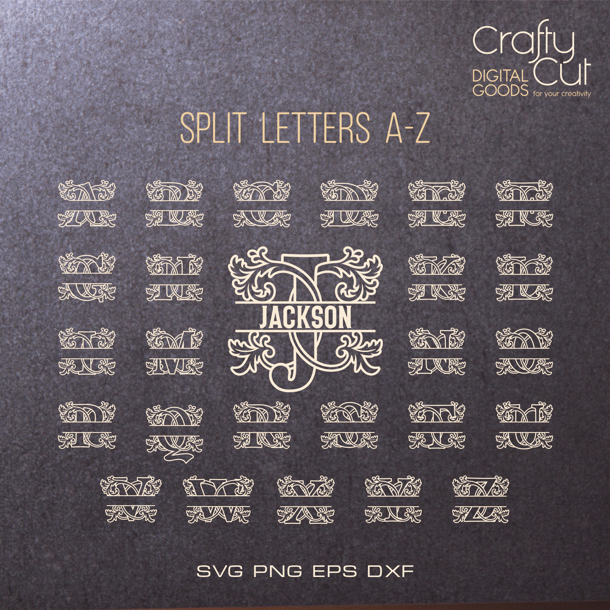 Split Letter Swirl Monogram, Alphabet SVG Files for Cricut, - Inspire ...