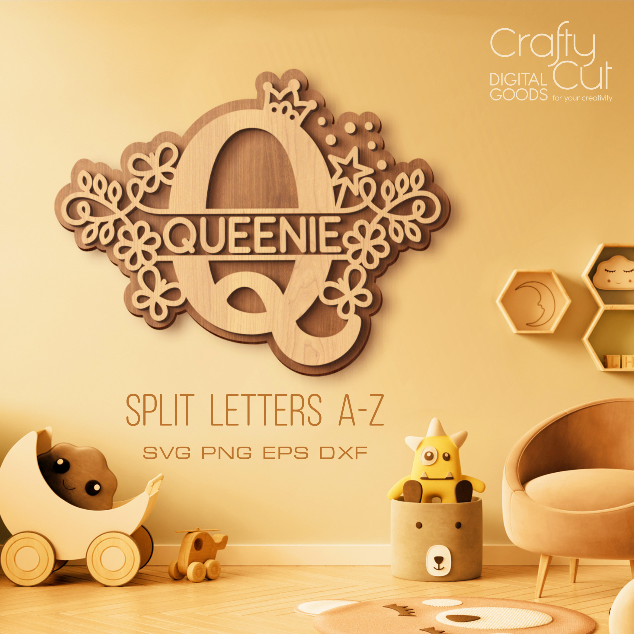 Split Baby Name Monogram Letters, Split Alphabet svg files, | Inspire ...