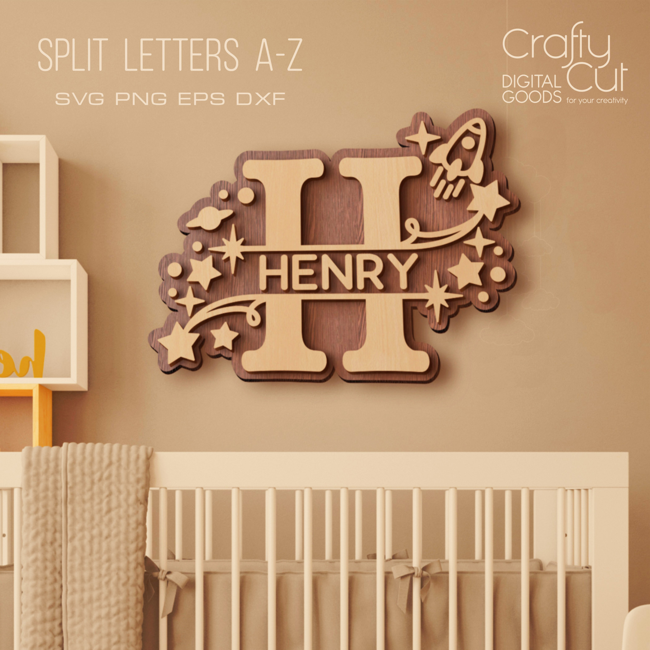 Split Baby Name Monogram Letters, Split Alphabet svg files, | Inspire ...