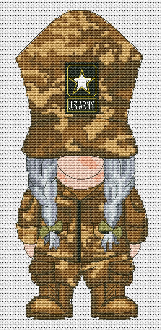 Army girl, Cross stitch pattern, Gnome cross stitch, Militar - Inspire ...