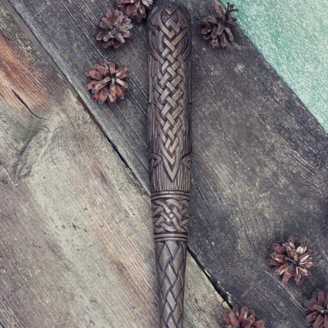 Green man cudgel. Celtic stick - Inspire Uplift