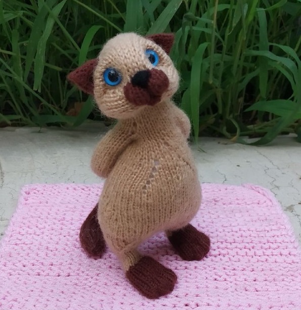 Stuffed Siamese cat with a little bunny, flexible kitten toy - Inspire ...