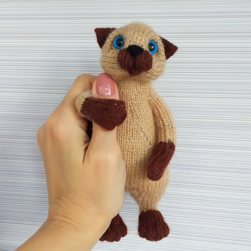 Stuffed Siamese cat with a little bunny, flexible kitten toy - Inspire ...