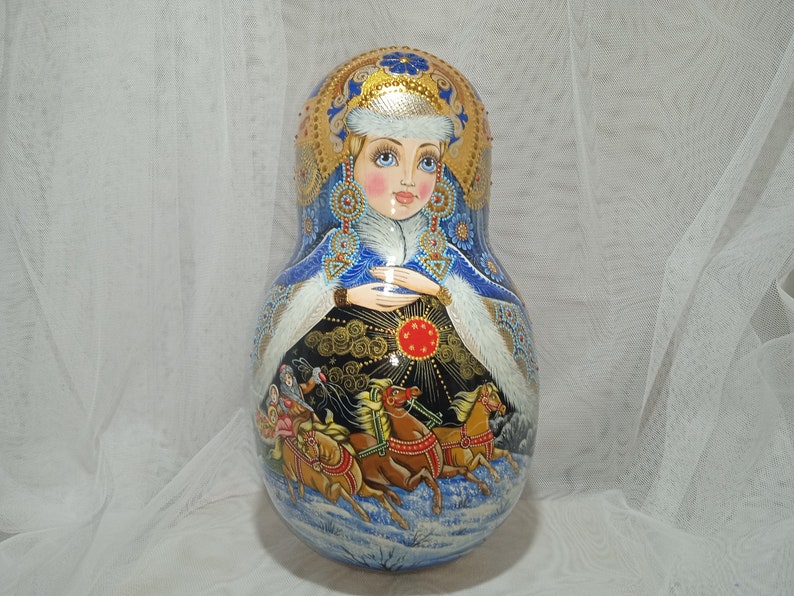 Russian Roly Poly Matryoshka wooden doll hand-painted babus | Inspire ...