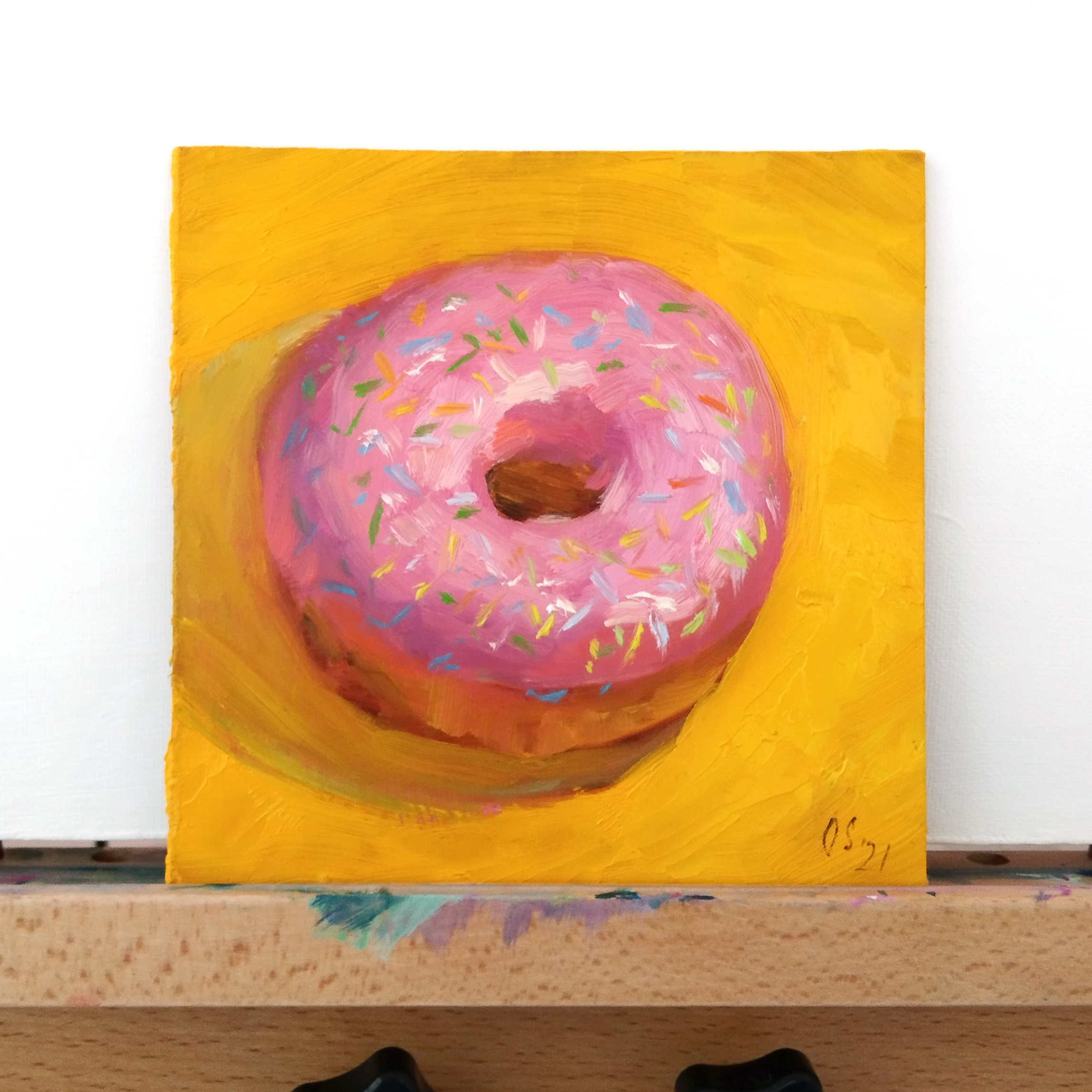 Donut Painting Cake Original Art Dessert Artwork Food Painti - Inspire ...