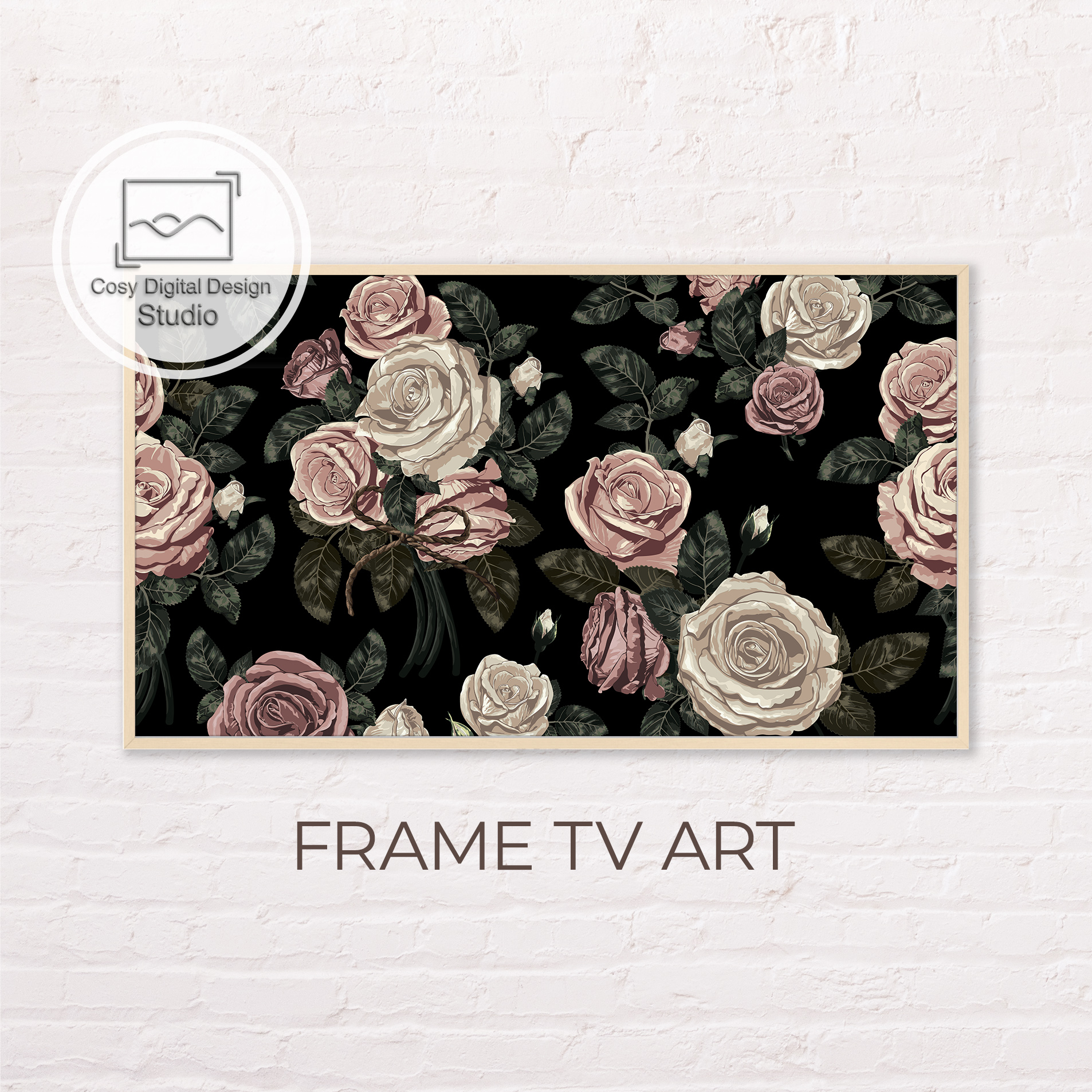 Samsung Frame TV Art | 4k Spring Pink Flowers on Black Backg - Inspire ...
