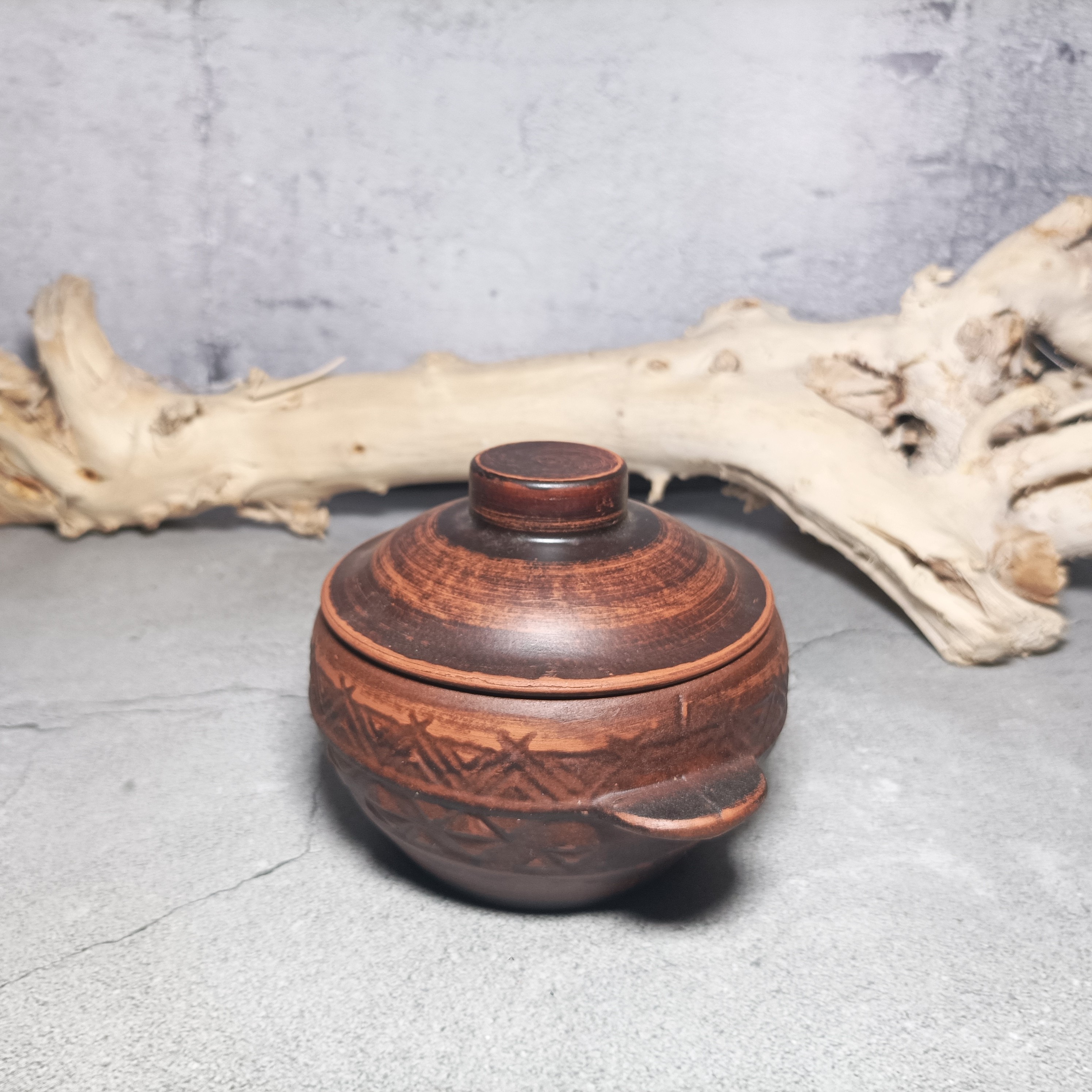 Pottery pot 16.99 fl.oz for cooking Handmade red clay in rus - Inspire ...