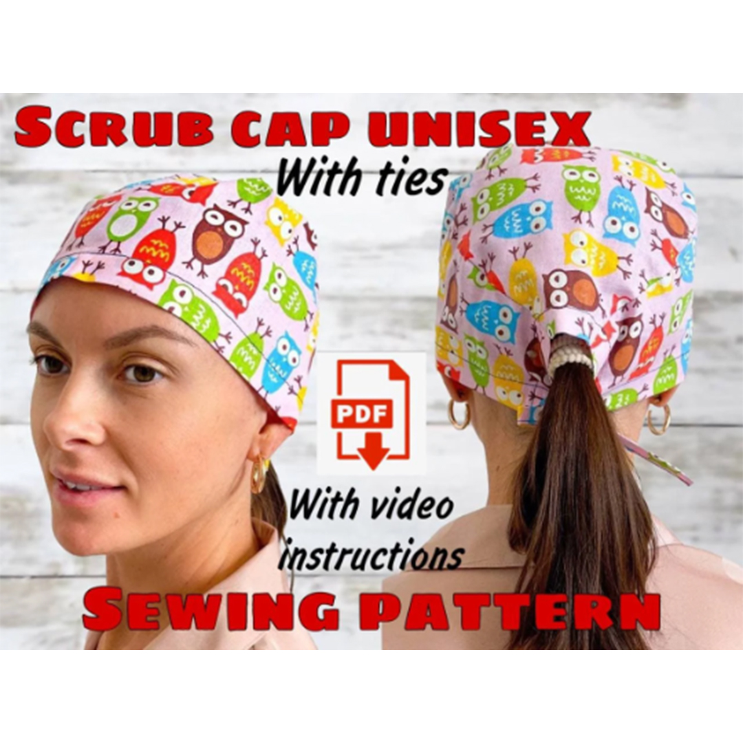 Scrub Cap Unisex Sewing Pattern With Video Instructions, Pri | Inspire ...