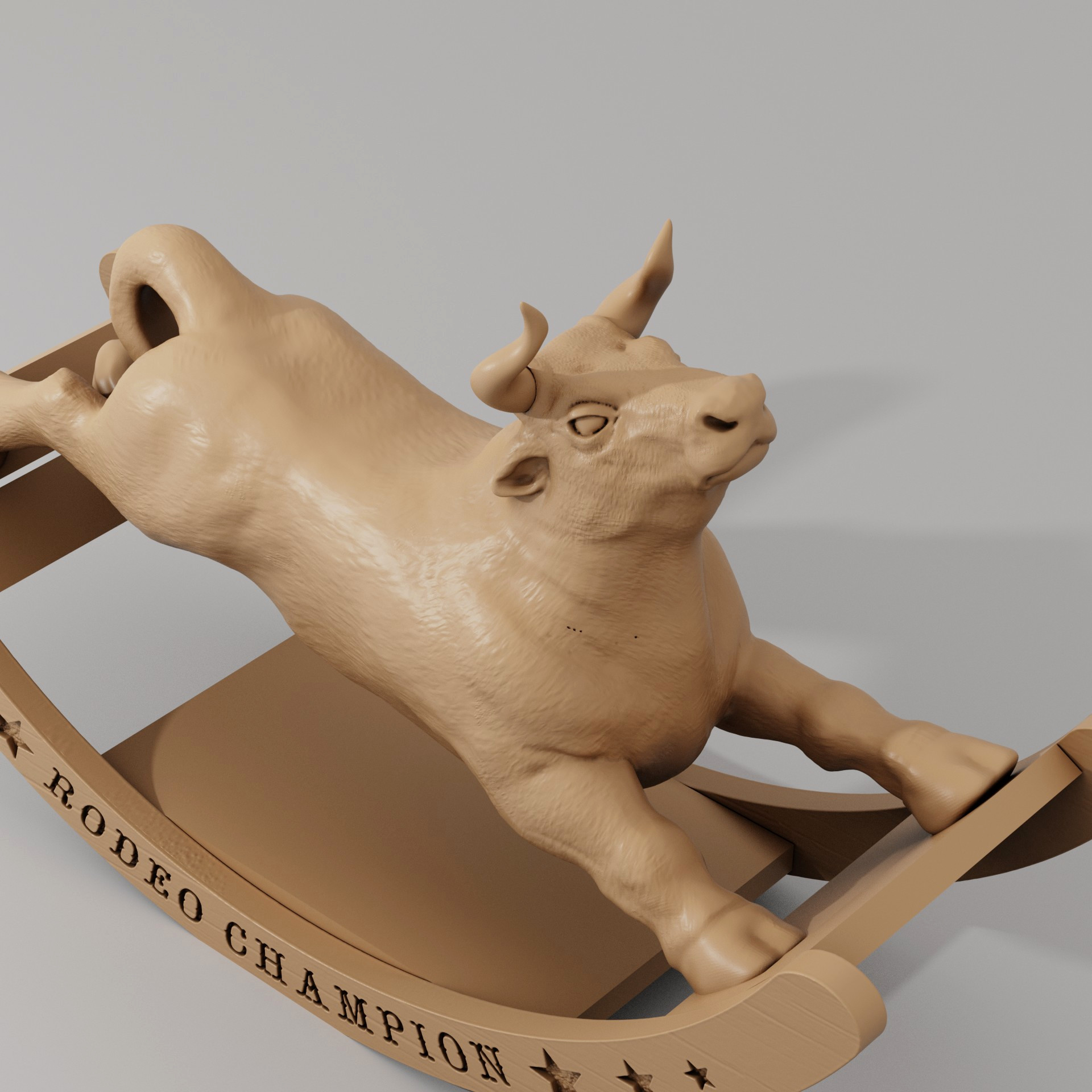 3D Model STL CNC Router file 3dprintable Rocking Bull - Inspire Uplift