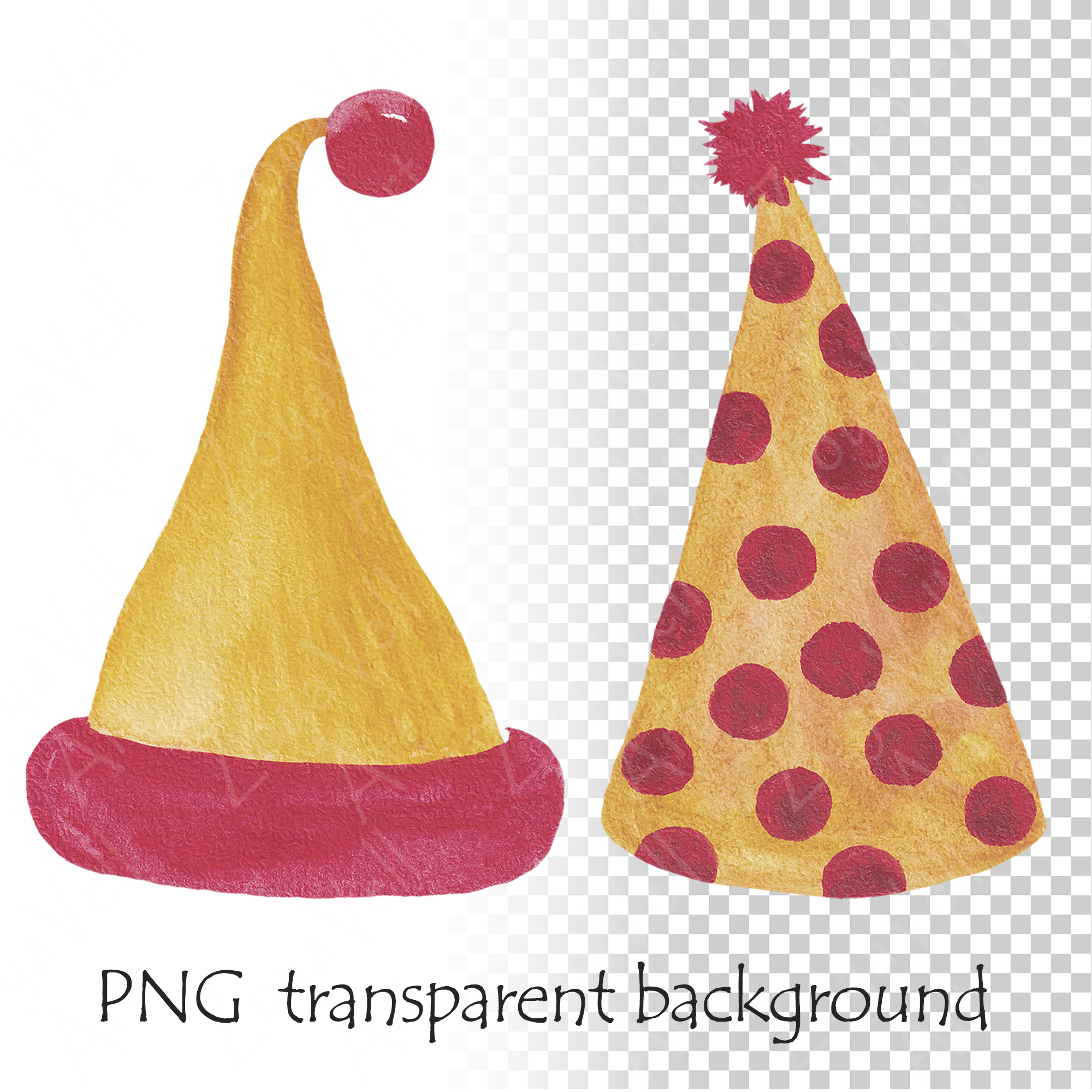 Watercolor party hats clipart, Colorful birthday clip art - Inspire Uplift