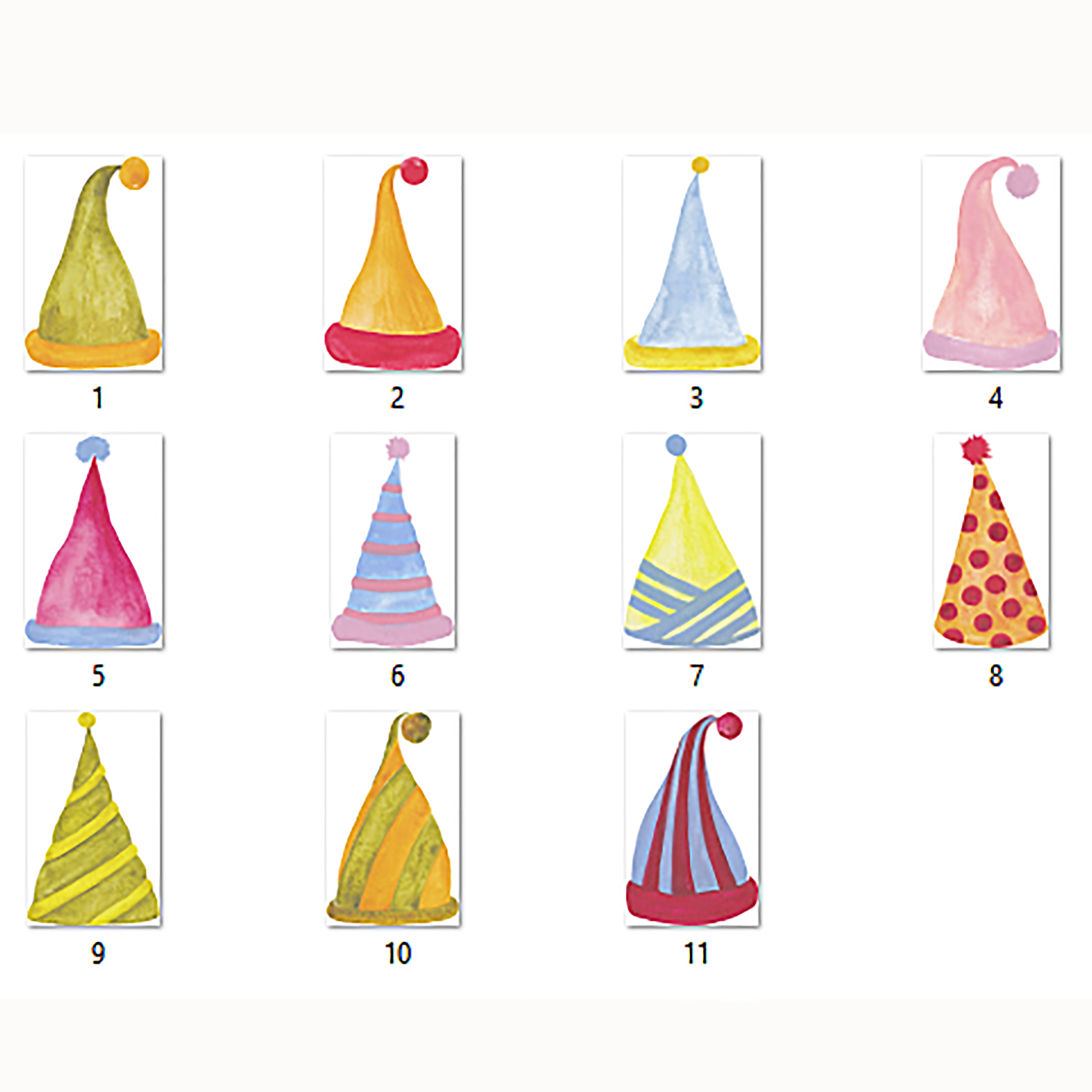 Watercolor party hats clipart, Colorful birthday clip art - Inspire Uplift