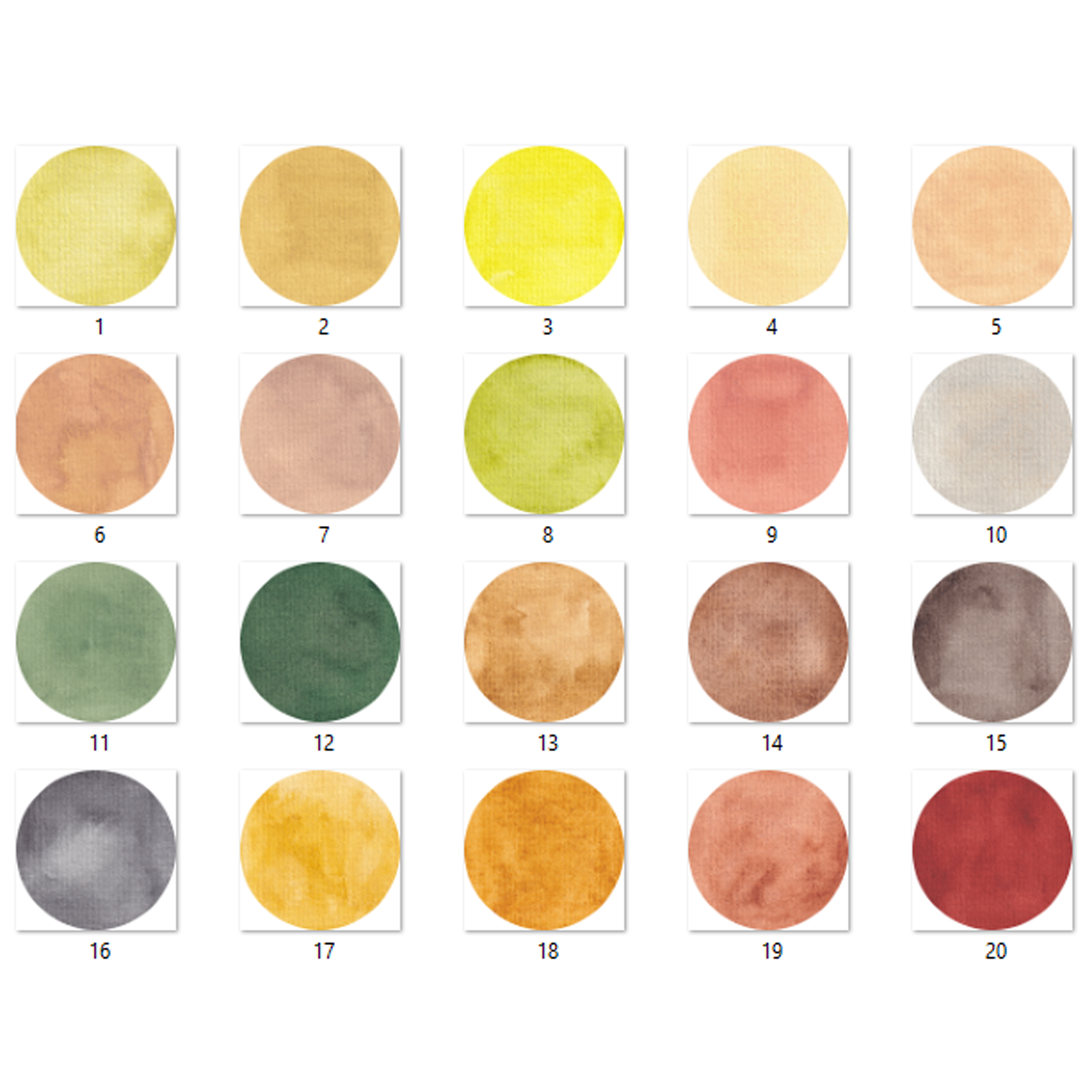 Watercolor circles clipart, 20 geometric shapes PNG - Inspire Uplift