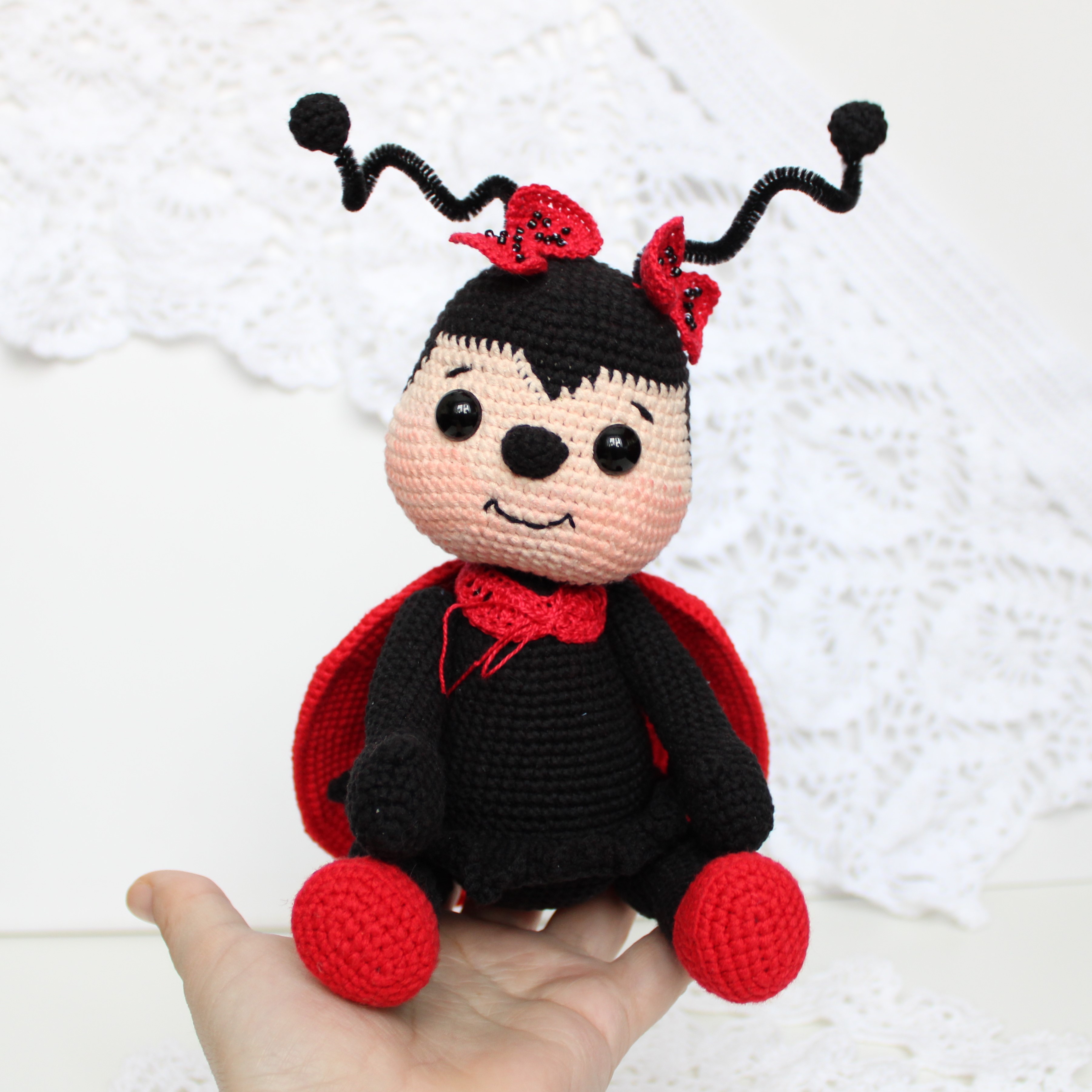 Crochet ladybird pattern PDF in English Amigurumi ladybeetle - Inspire ...