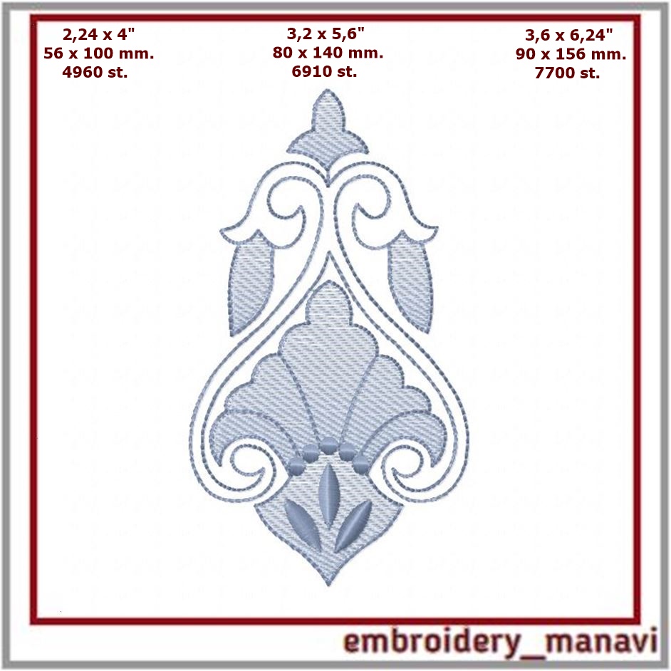 Digital machine embroidery design monochrome pattern. - Inspire Uplift