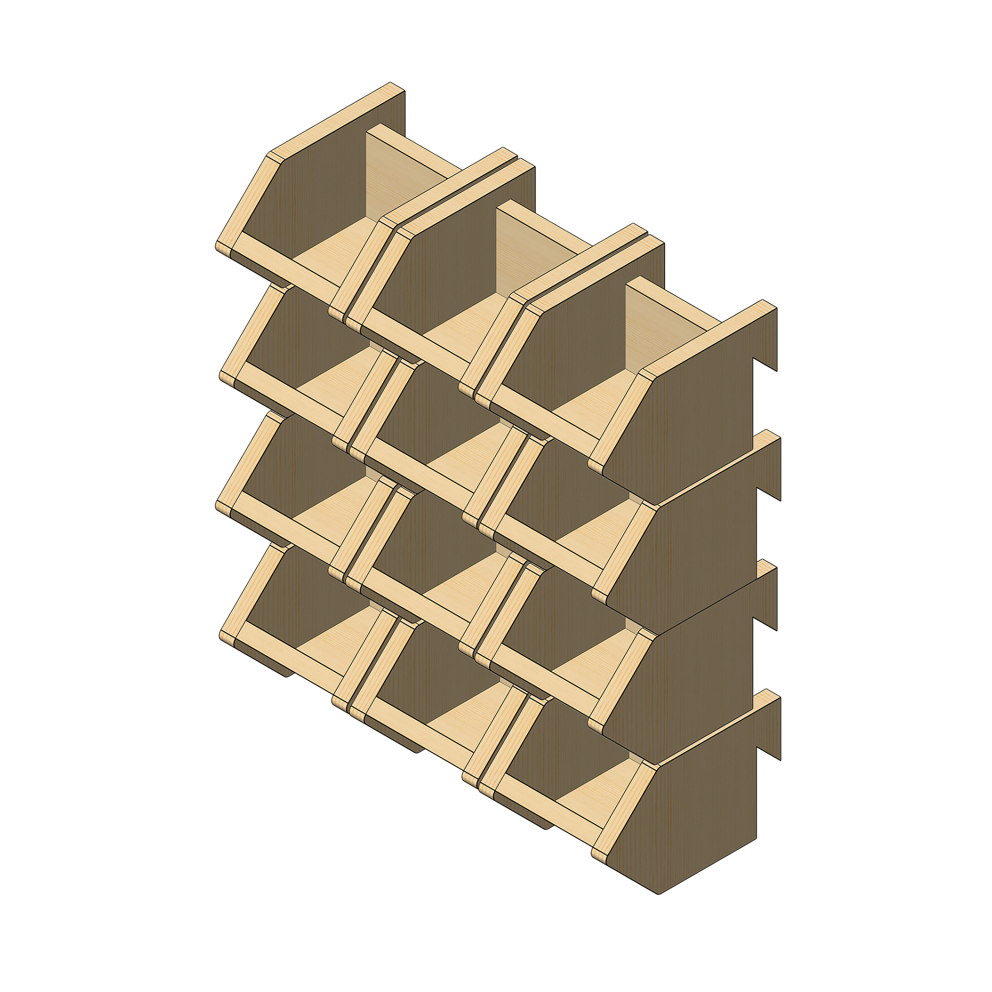 French Cleat STORAGE BOX rack. (PDF plan, SVG for CNC or Las - Inspire ...