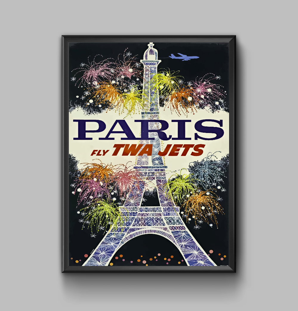Paris vintage travel poster, digital download | Inspire Uplift