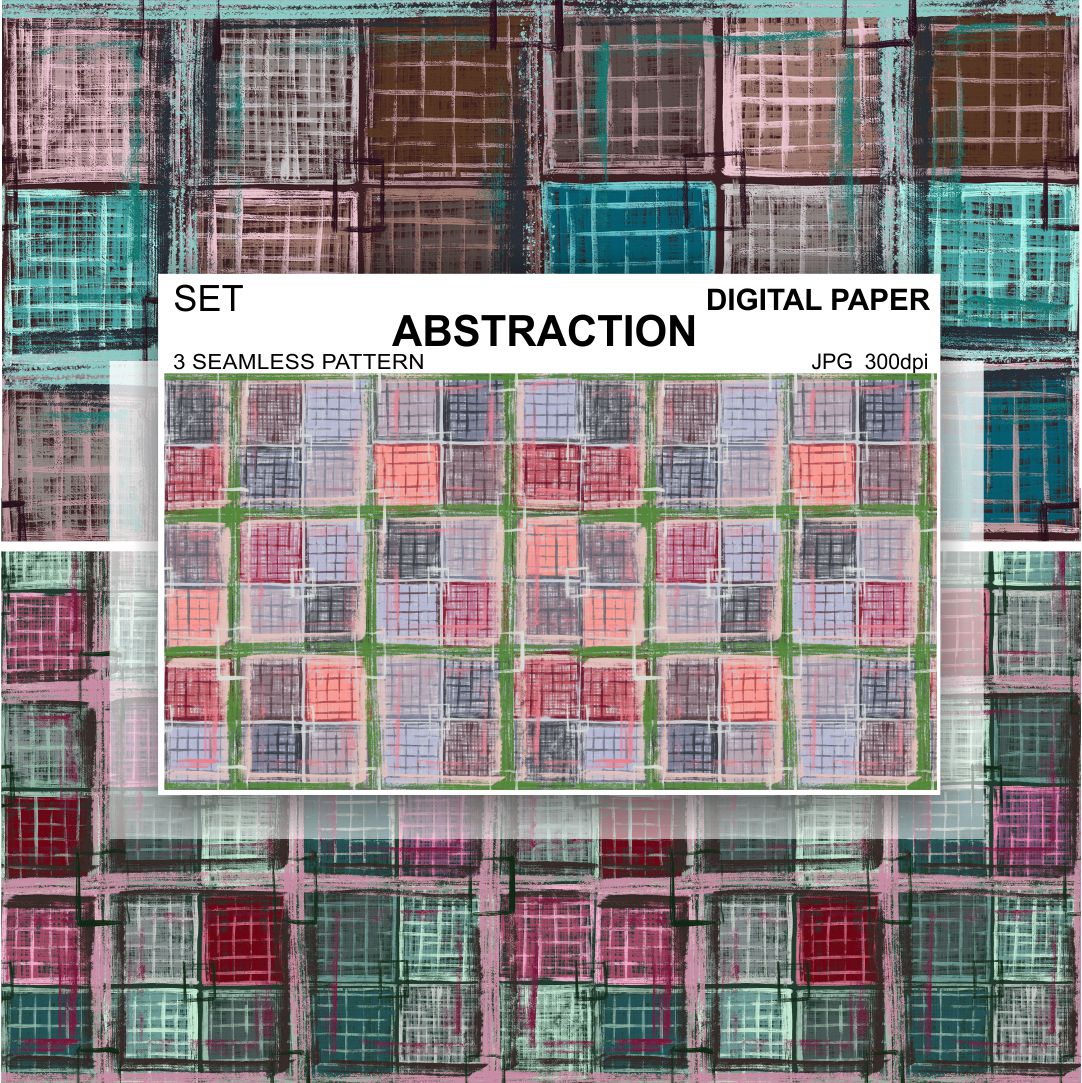 Abstraction Seamless Pattern Squares Digital Paper Retro Car | Inspire ...