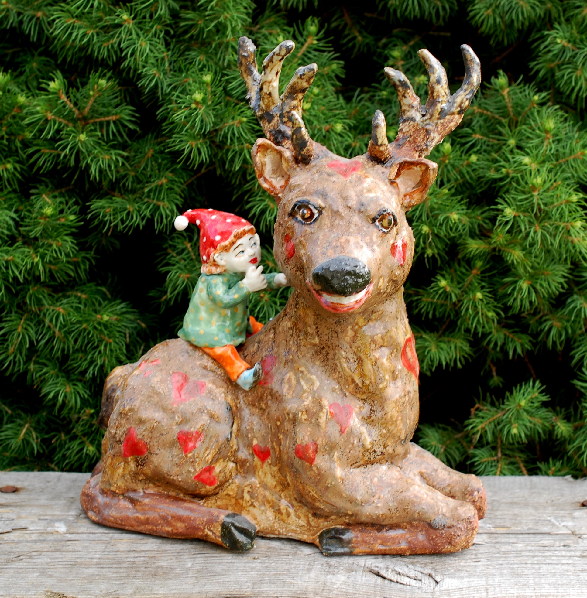 Deer sculpture Elf figurine Forest tale Ceramic statuette gn | Inspire ...