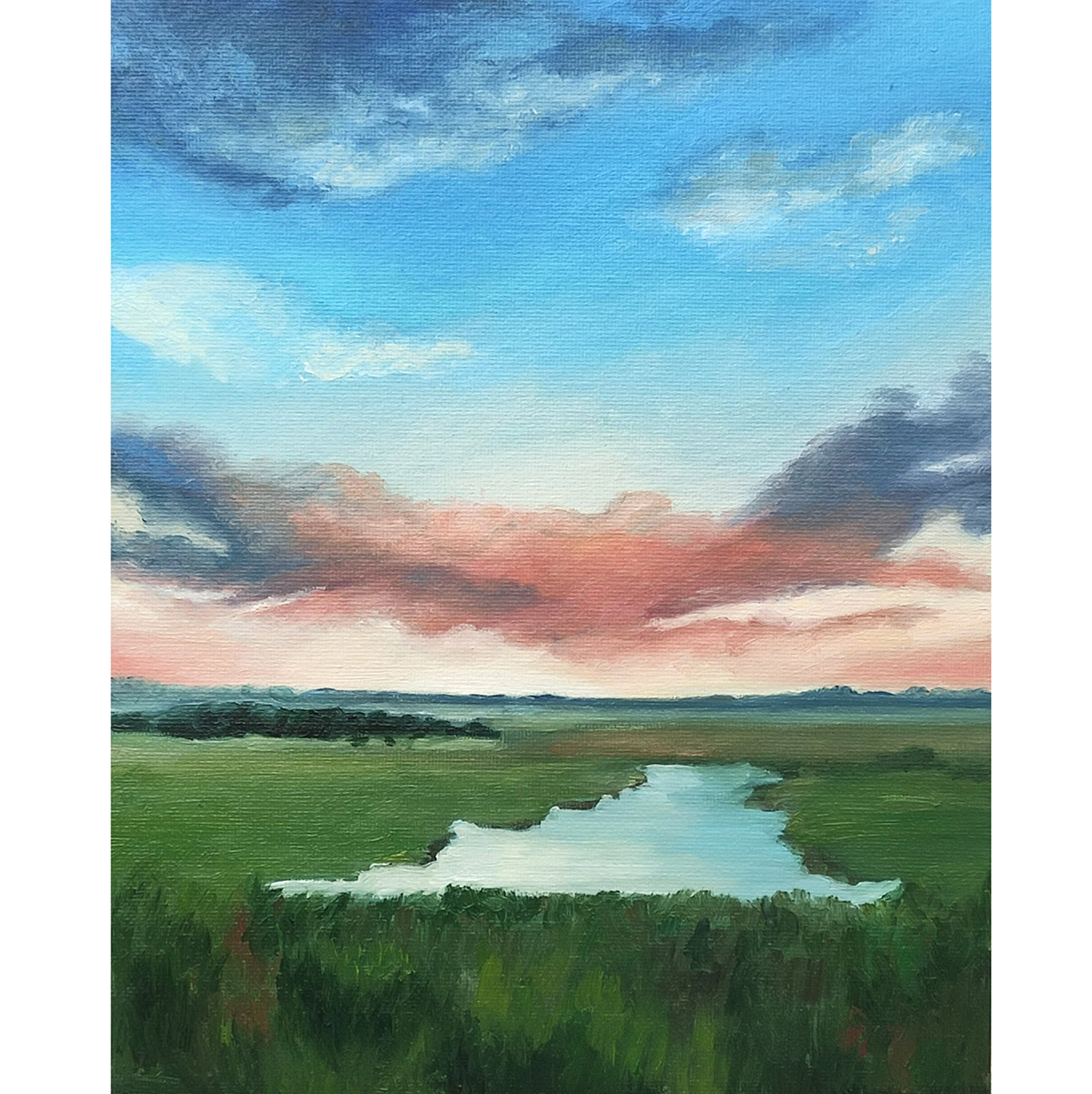 Summer Sunset Painting, Original Art, Landscape Painting, La | Inspire ...