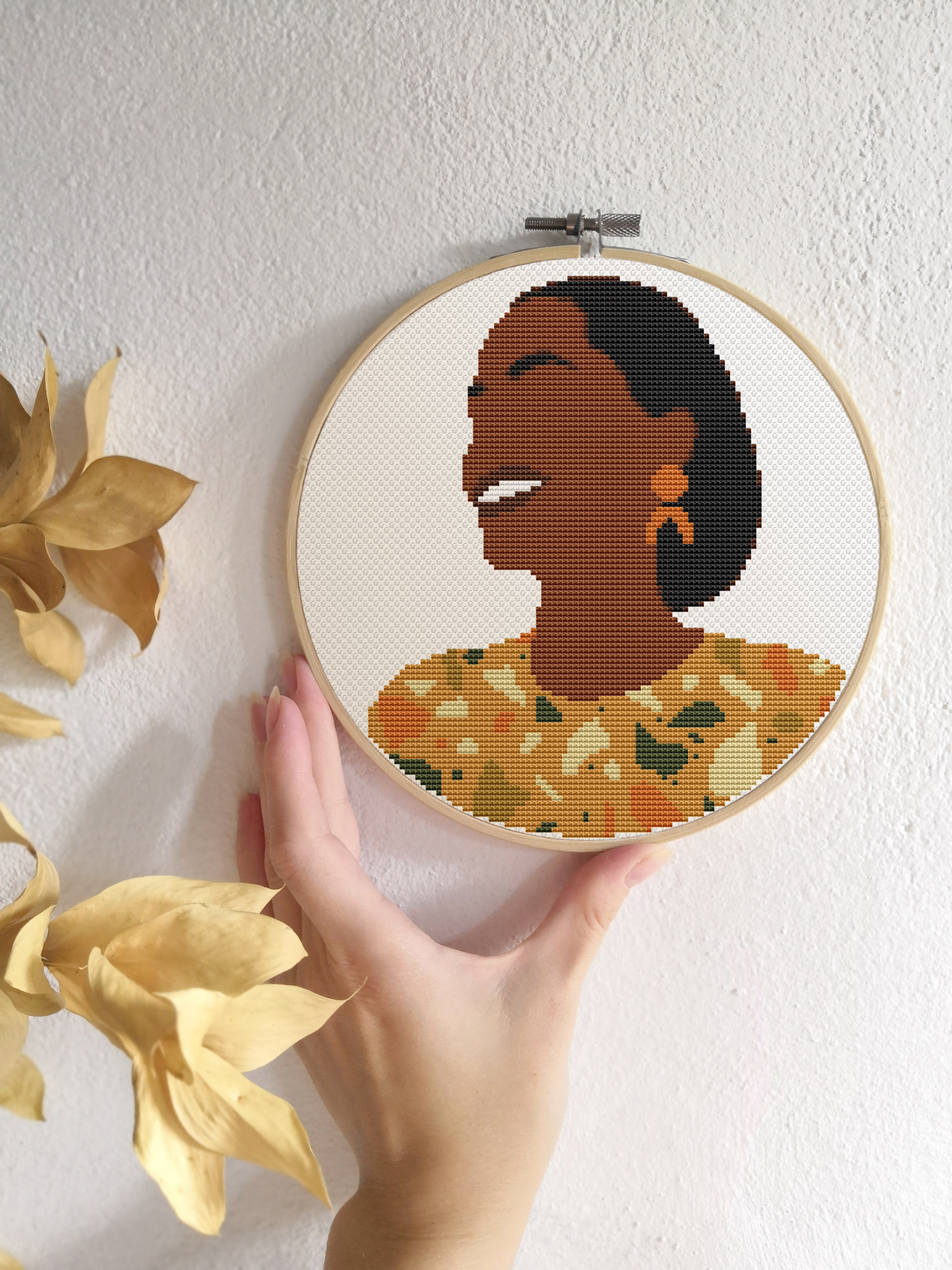Black woman cross stitch pattern Boho cross stitch PDF Black - Inspire ...