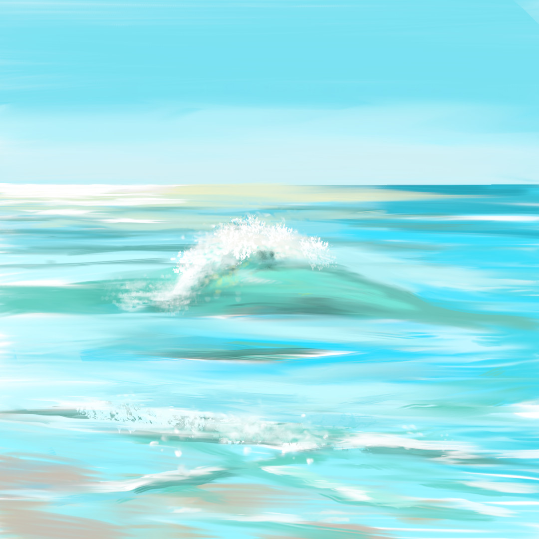 Wave art Digital drawing Ocean painting Wave wall art | Inspire Uplift