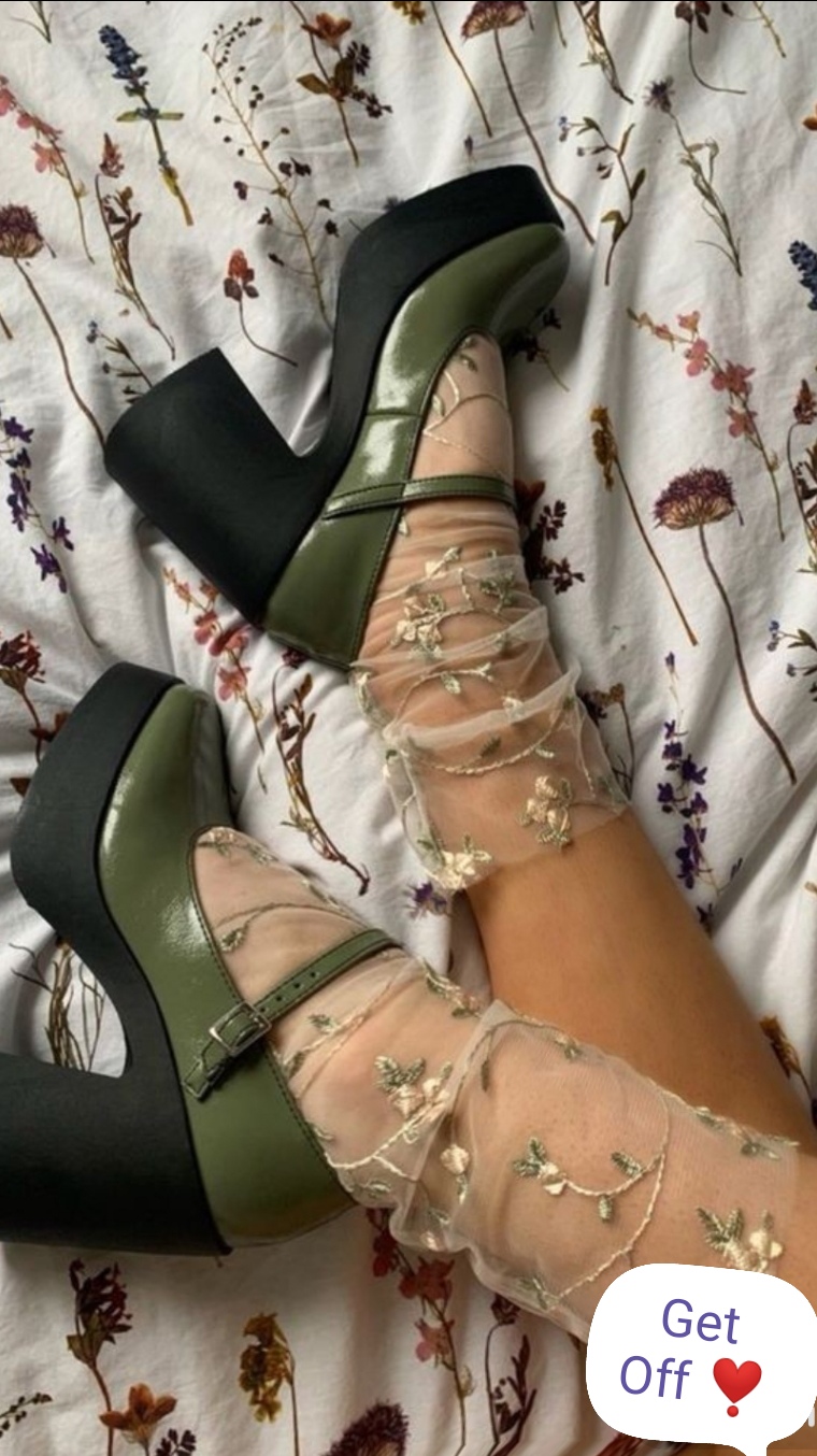 Mesh Embroidered Tulle Socks for Woman | Sheer Floral Socks - Inspire ...