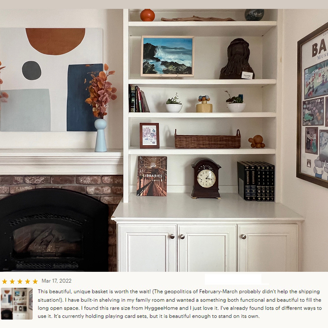 Extra long shelf basket. Narrow storage box. Grey wicker - Inspire Uplift