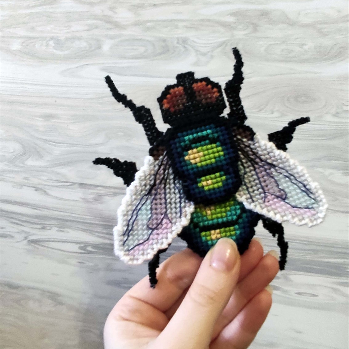 Realistic fly cross stitch pattern PDF for plastic canvas , - Inspire ...