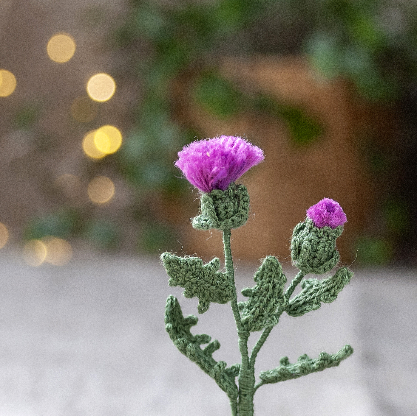 Crochet THISTLE in a pot, Scottish Thistle flowers, Fairy ga - Inspire ...