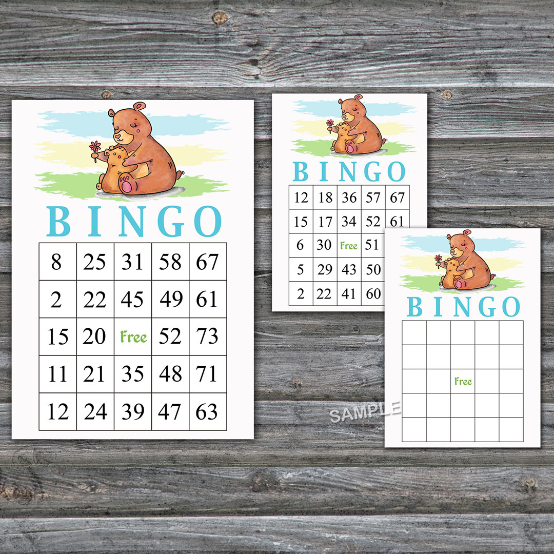 Bear bingo cards,Woodland animals bingo game,Bear Printable | Inspire ...