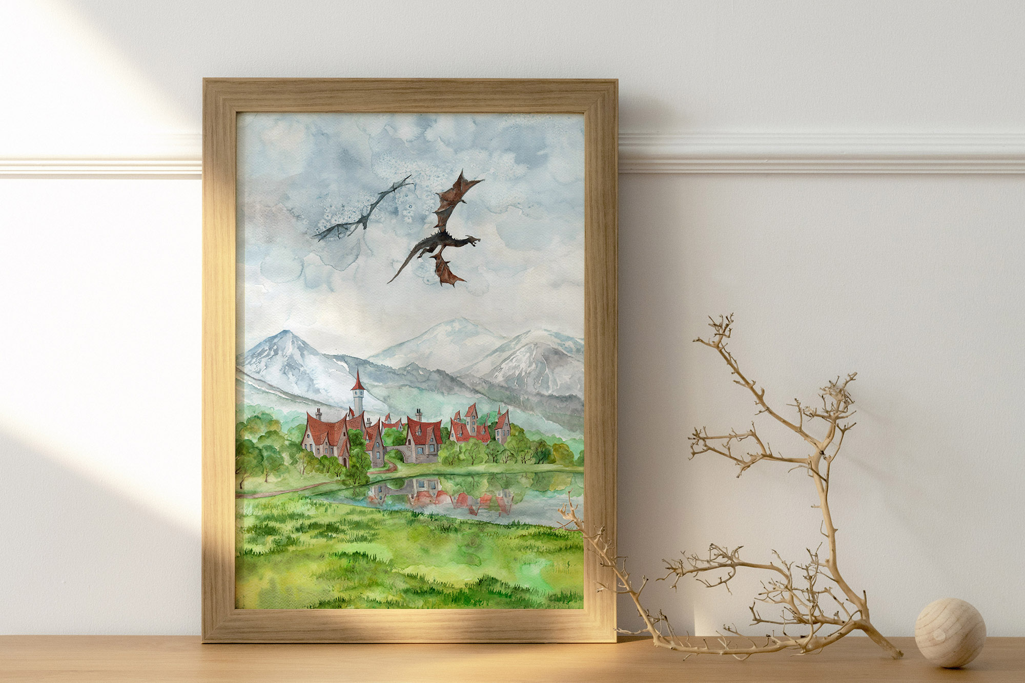 Hogsmeade village watercolor print Harry Potter poster Downl - Inspire ...