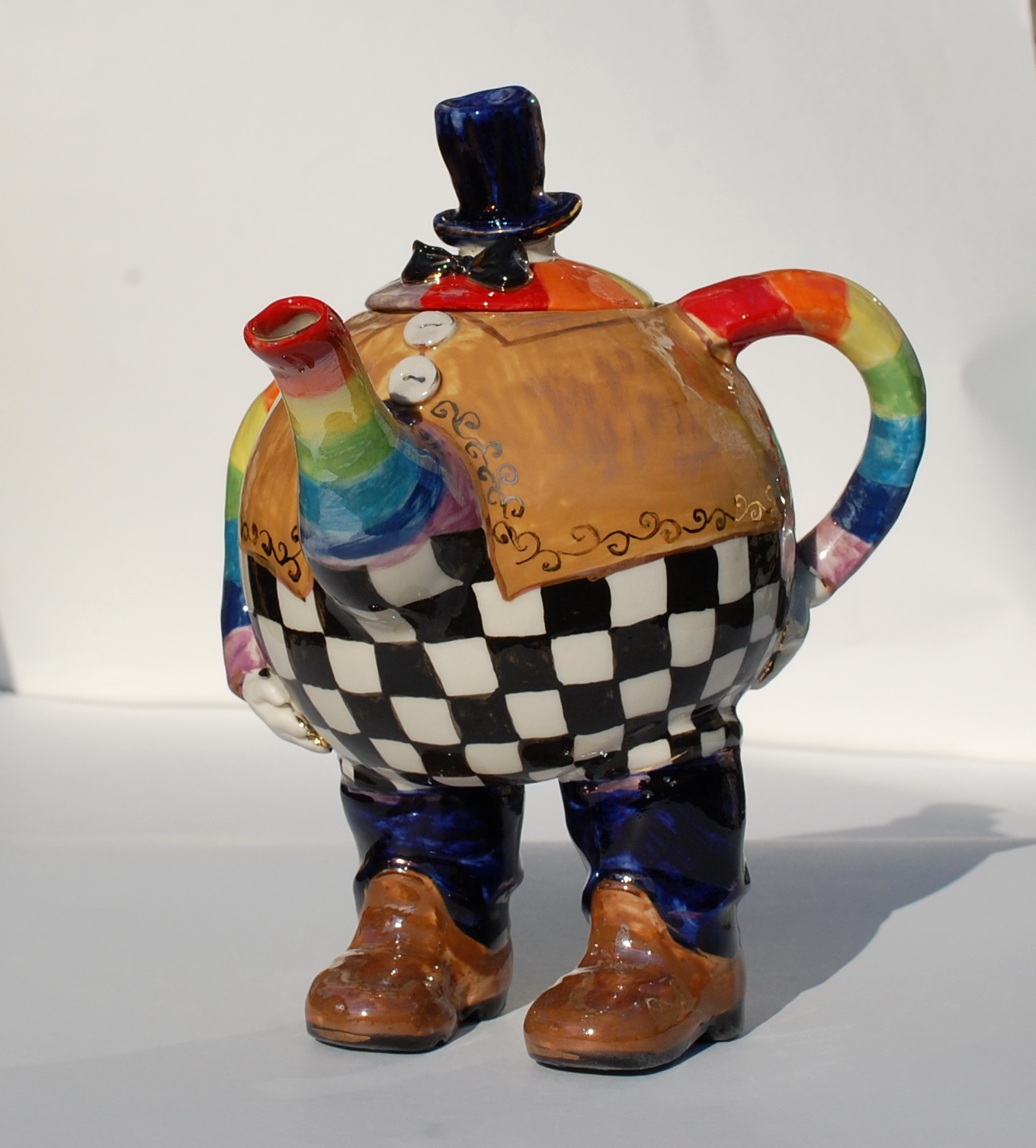 Fancy teapot.Ceramic whimsical sculpture.Porcelain figurine - Inspire ...