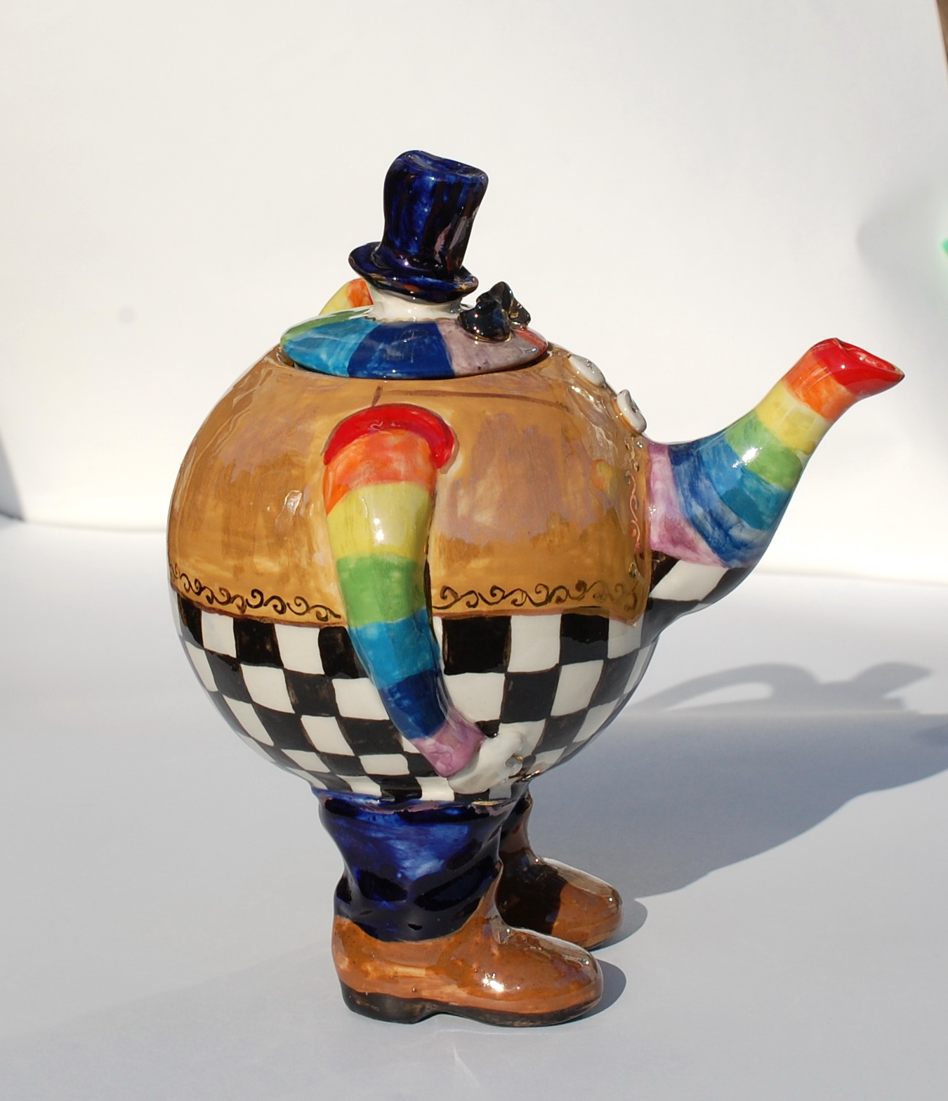 Fancy teapot.Ceramic whimsical sculpture.Porcelain figurine - Inspire ...