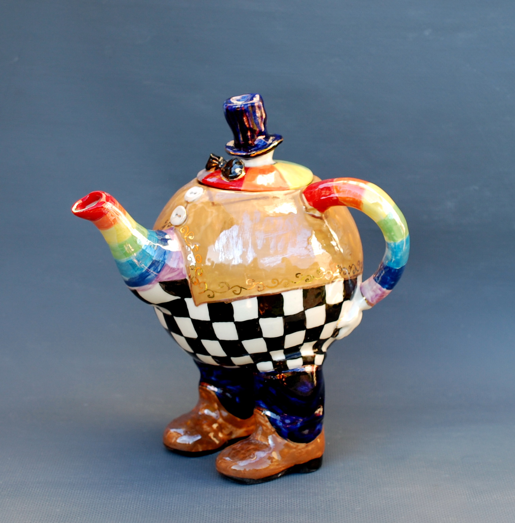 Fancy teapot.Ceramic whimsical sculpture.Porcelain figurine - Inspire ...