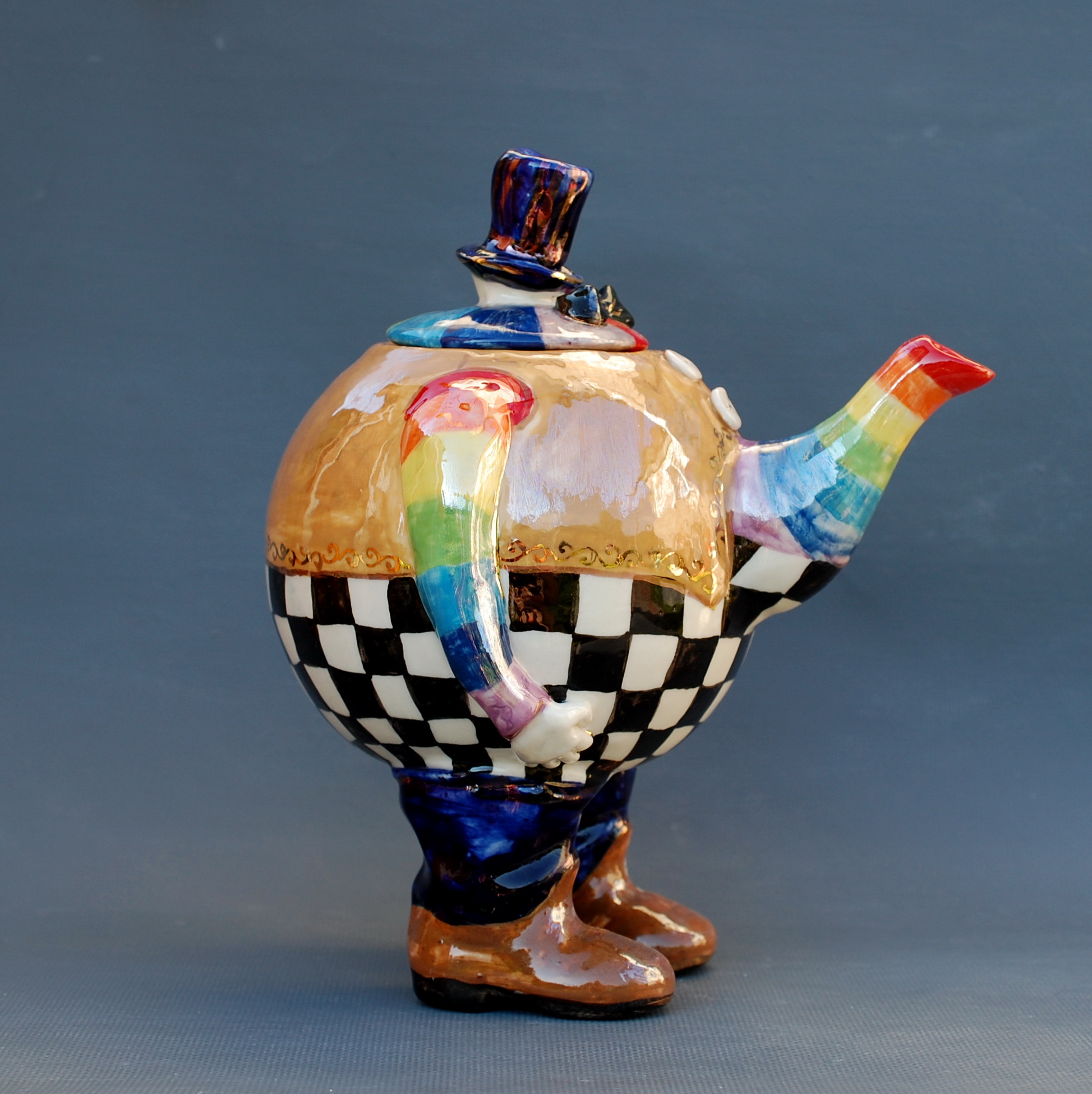 Fancy teapot.Ceramic whimsical sculpture.Porcelain figurine - Inspire ...