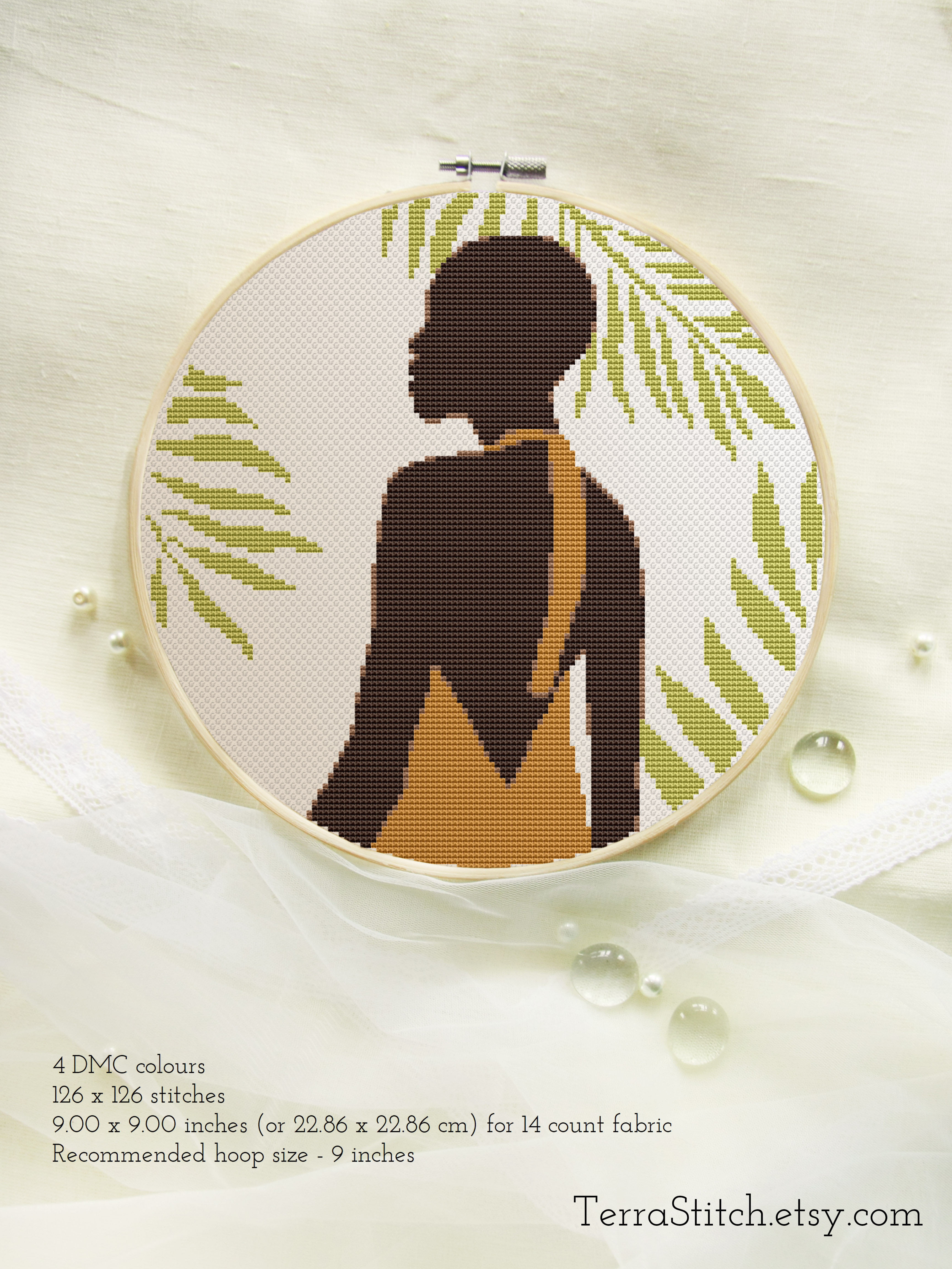 Afro girl cross stitch pattern Black woman cross stitch PDF - Inspire ...