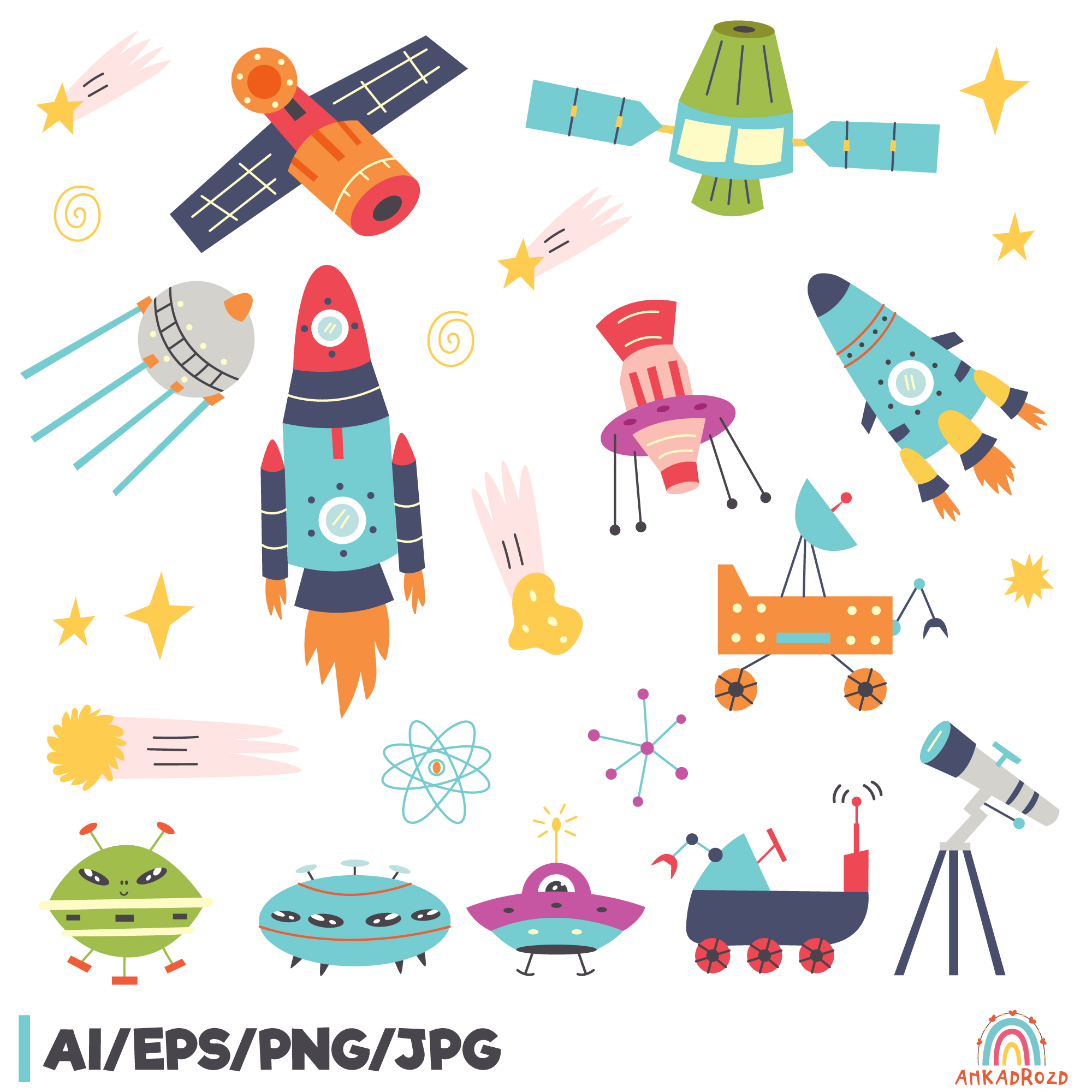 Cosmos Space Vector Element Clipart | Galaxy art |Anka Drozd | Inspire ...