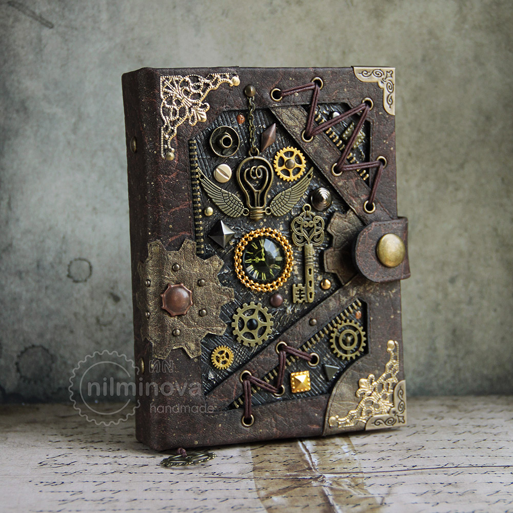 Steampunk notebook Brown blank journal By the wings of time | Inspire ...