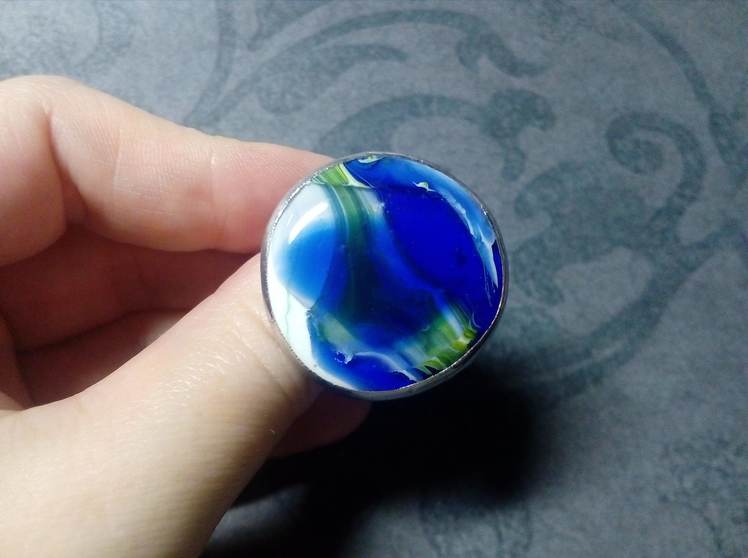 Blue Glass ring. fused cosmic universe ring. Fusing sea ring - Inspire ...
