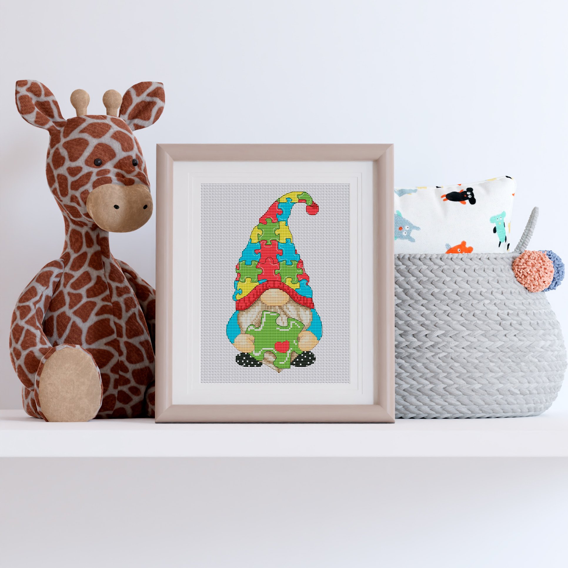 Autism gnome, Cross stitch pattern, Counted cross stitch, Gn | Inspire ...
