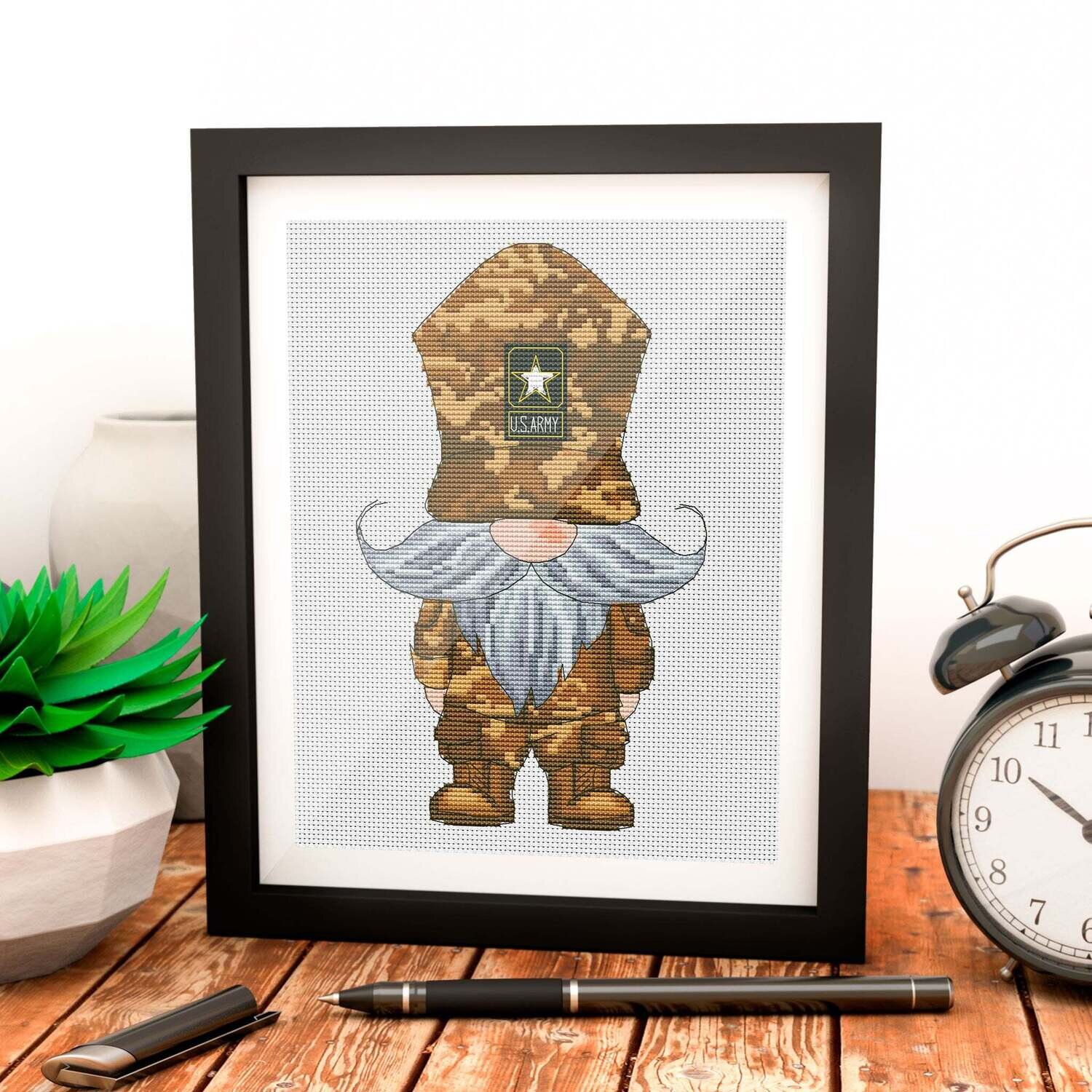 Army gnome, Cross stitch pattern, Gnome cross stitch, Milita | Inspire ...